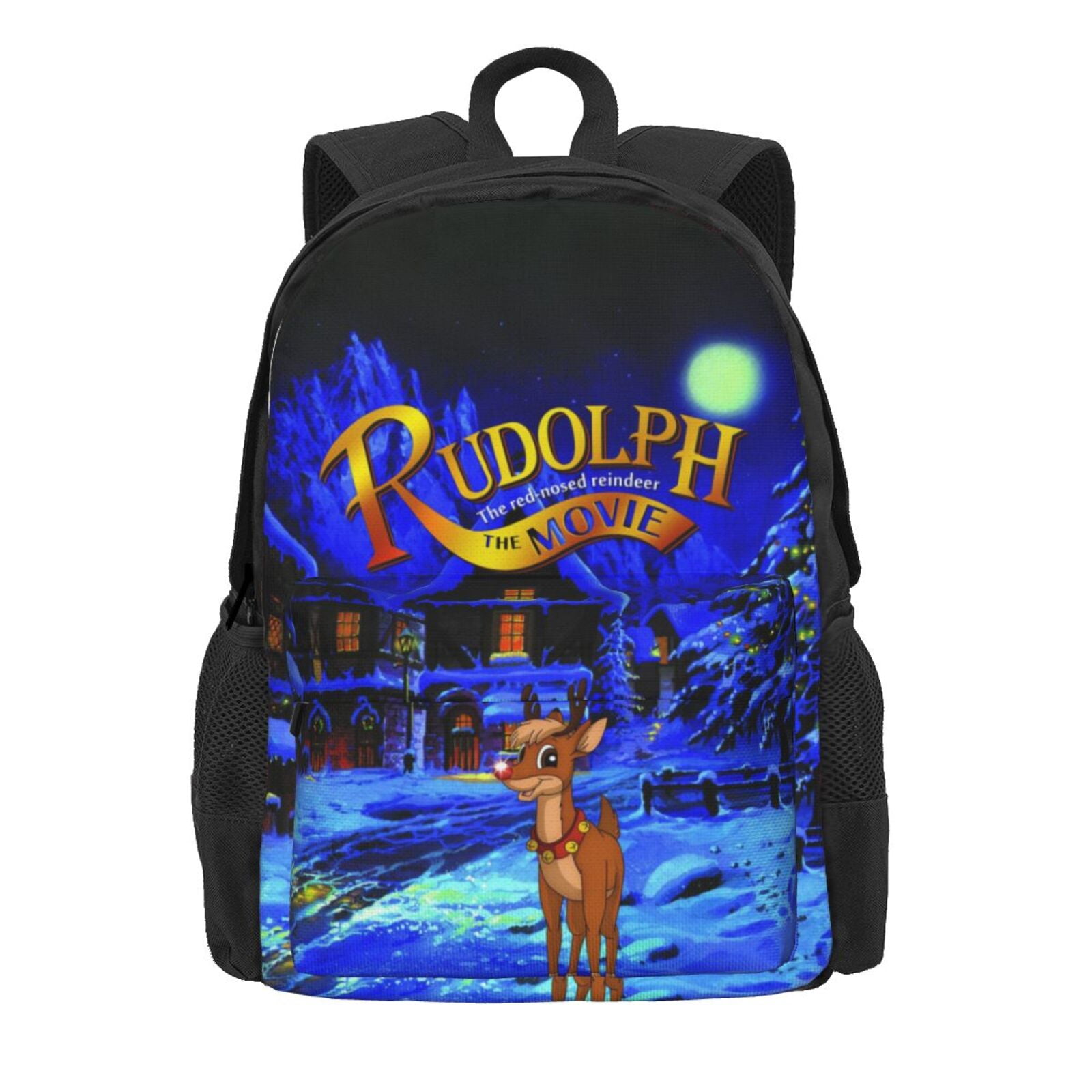 16.5in Ru-Dolph Christmas Rednose Backpack Front Pocket Durable Bookbag ...