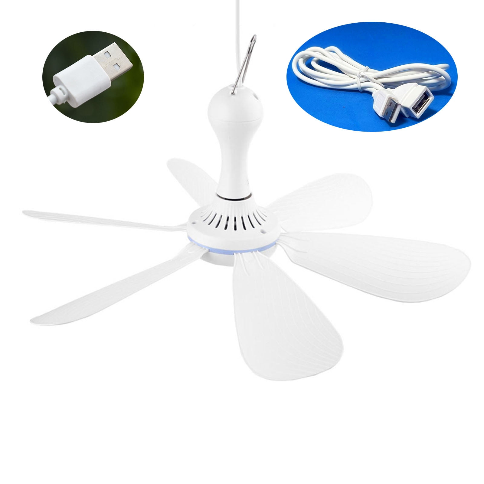 16.5inch/42cm Portable Fan Gazebo Canopy Fan 5W USB Ceiling Fan with 6 ...