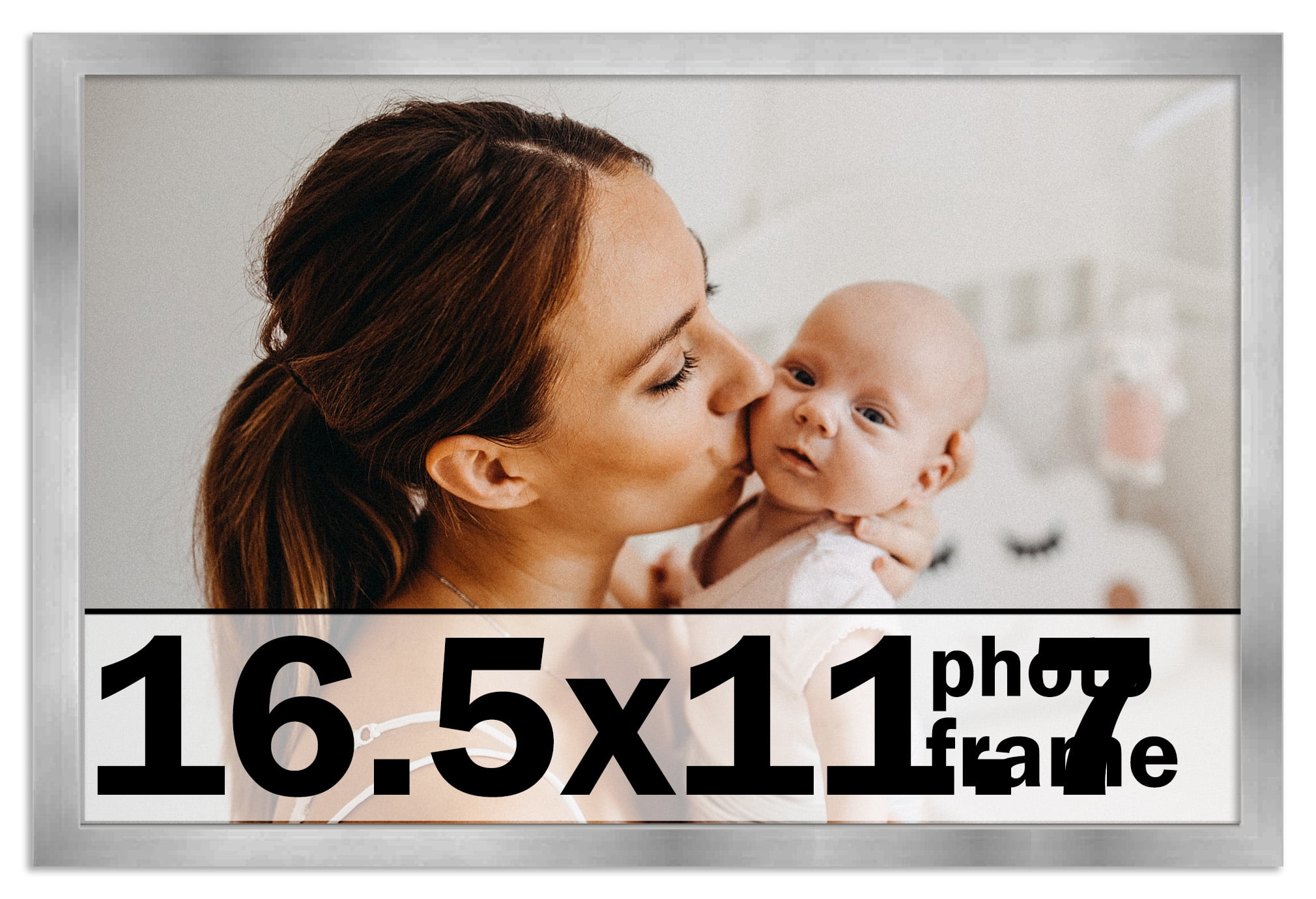 16.5x11.7 Frame Silver Stainless Steel Solid Wood Picture Frame | 0.75 ...