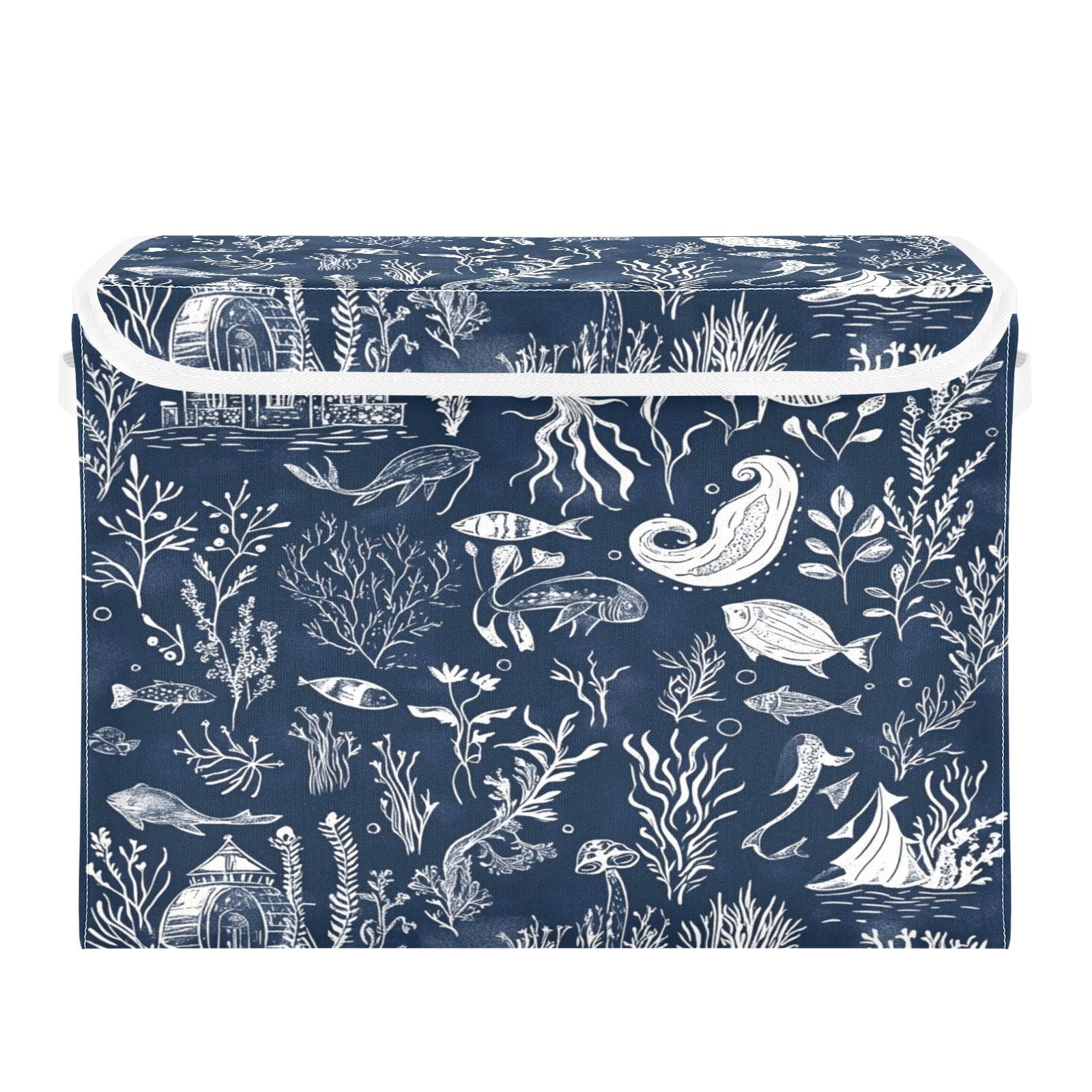 16.5x12.6x11.8in Foldable Flip-Top Storage Bin, Dustproof Magic Tape ...