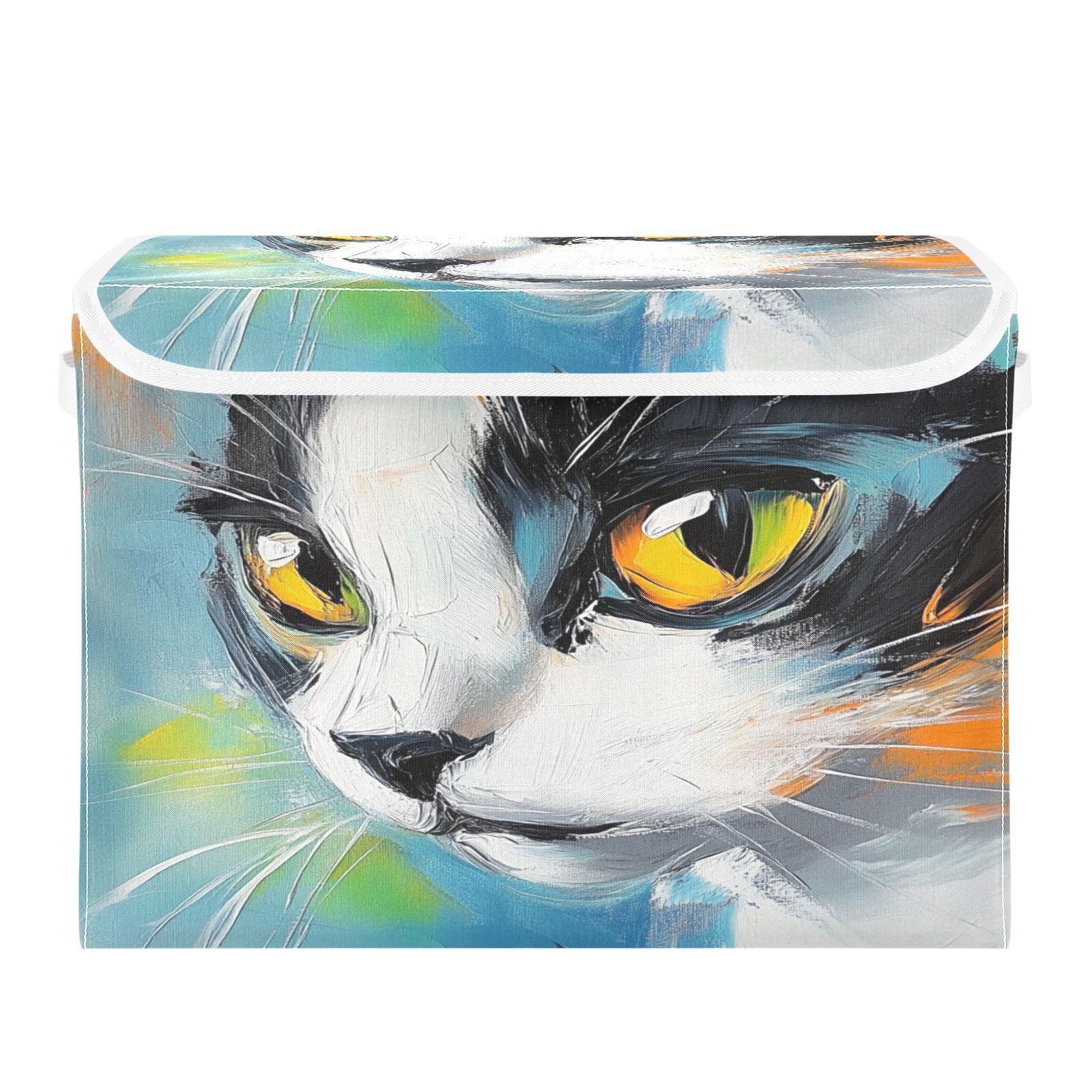 16.5x12.6x11.8in Foldable Flip-Top Storage Bin, Dustproof Magic Tape ...