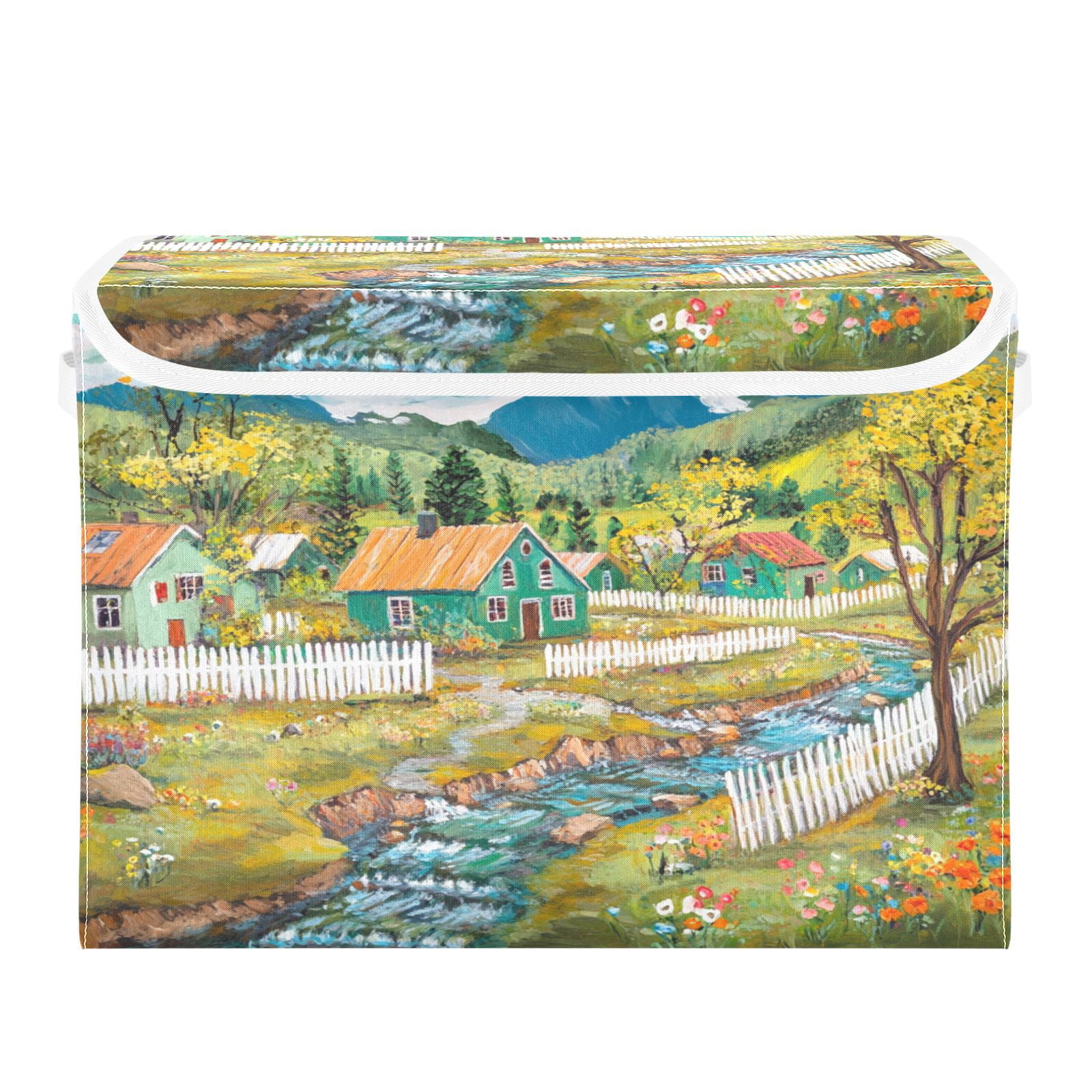 16.5x12.6x11.8in Foldable Flip-Top Storage Bin, Dustproof Magic Tape ...