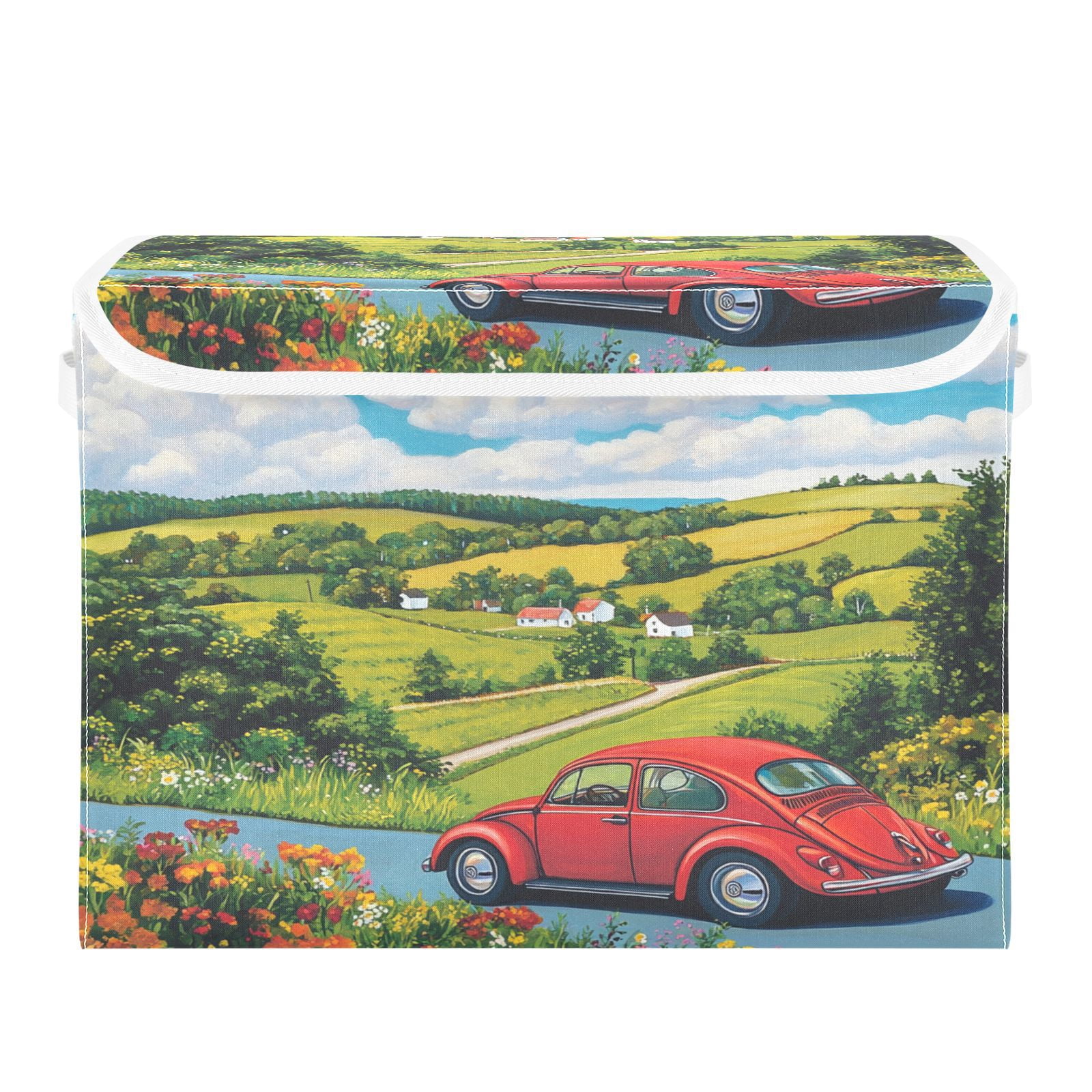 16.5x12.6x11.8in Foldable Flip-Top Storage Bin, Dustproof Magic Tape ...