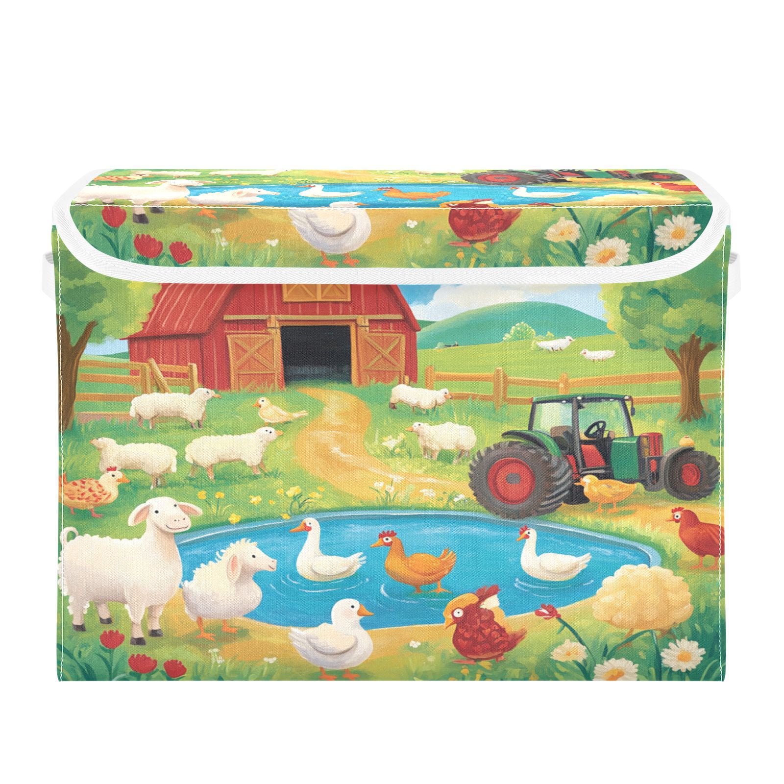 16.5x12.6x11.8in Foldable Flip-Top Storage Bin, Dustproof Magic Tape ...
