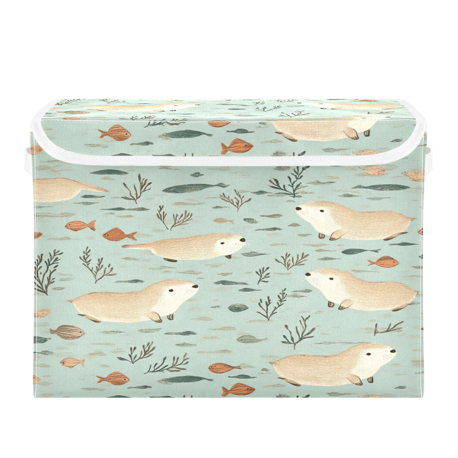 16.5x12.6x11.8in Foldable Flip-Top Storage Bin, Dustproof Magic Tape ...