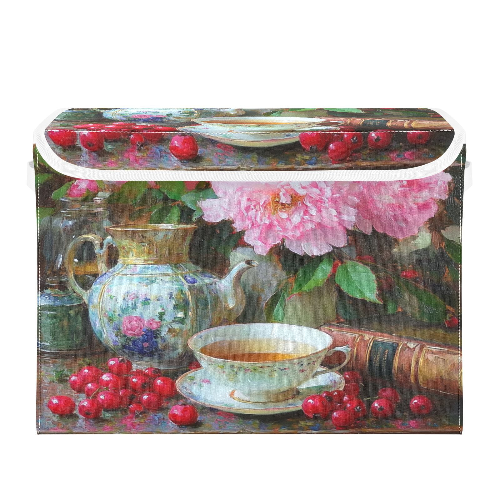 16.5x12.6x11.8in Foldable Flip-Top Storage Bin, Dustproof Magic Tape ...