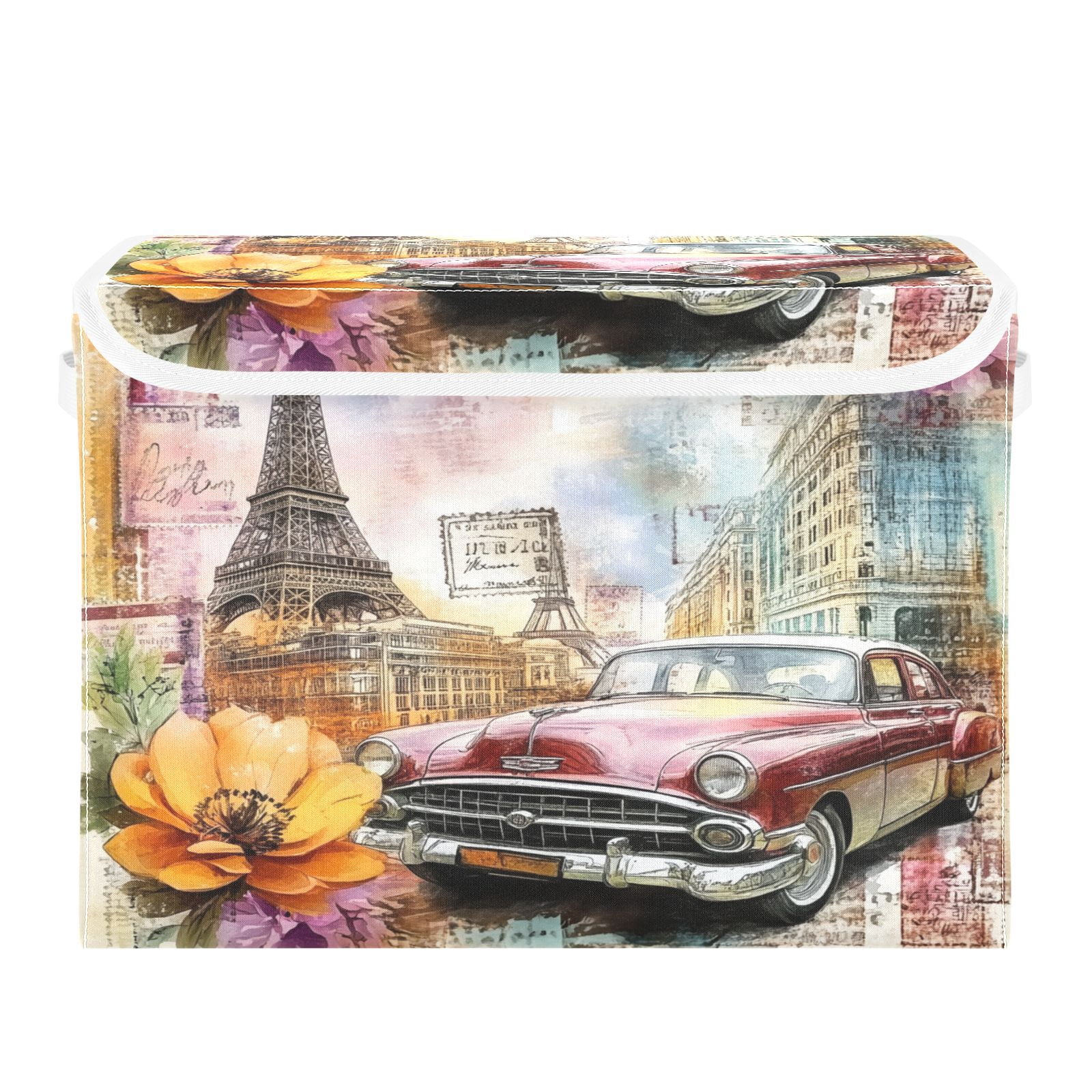 16.5x12.6x11.8in Foldable Flip-Top Storage Bin, Dustproof Magic Tape ...