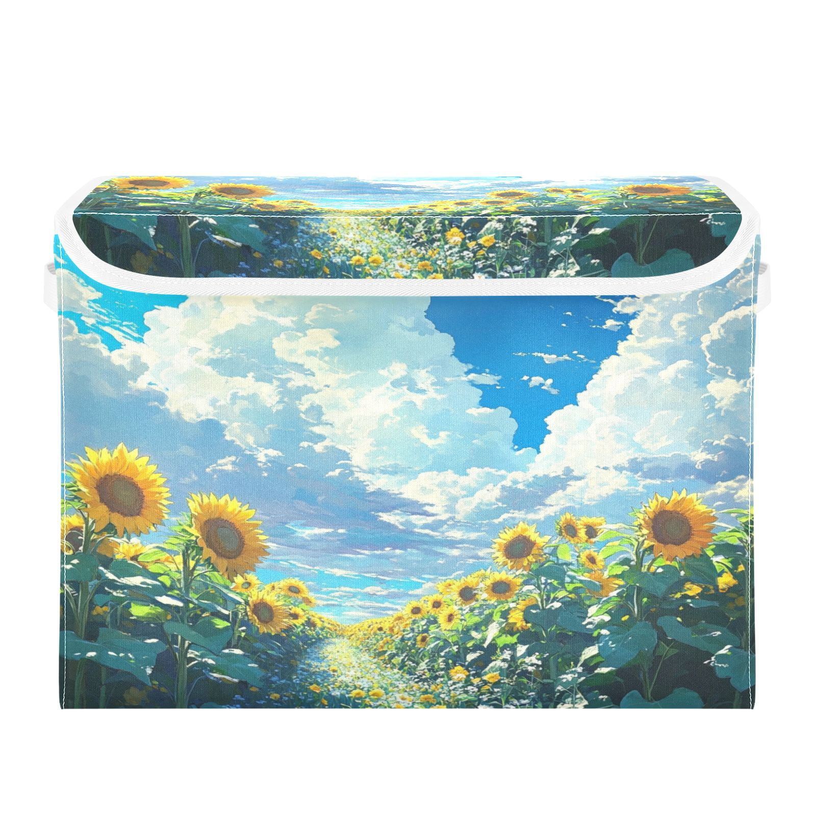 16.5x12.6x11.8in Foldable Flip-Top Storage Bin, Dustproof Magic Tape ...