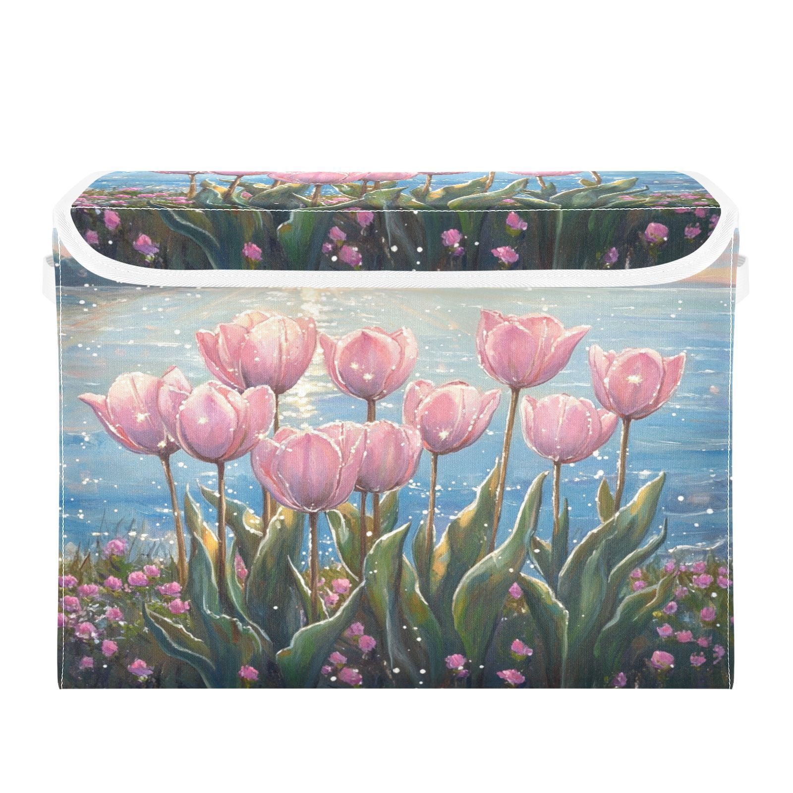 16.5x12.6x11.8in Foldable Flip-Top Storage Bin, Dustproof Magic Tape ...