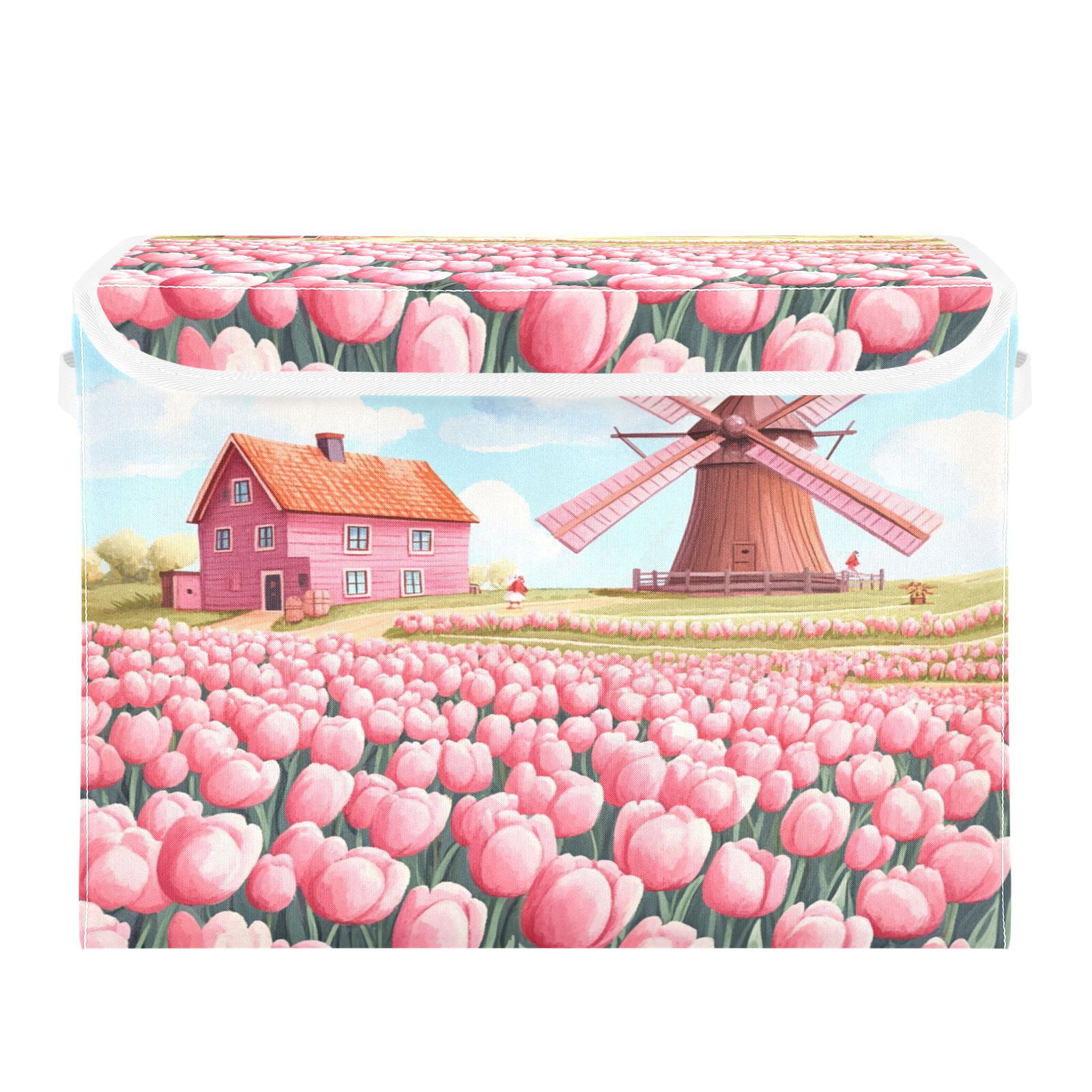 16.5x12.6x11.8in Foldable Flip-Top Storage Bin, Dustproof Magic Tape ...