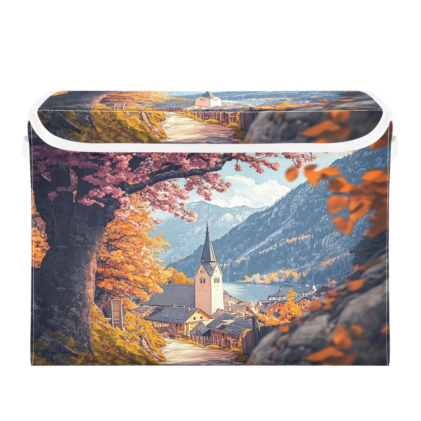 16.5x12.6x11.8in Foldable Flip-Top Storage Bin, Dustproof Magic Tape ...