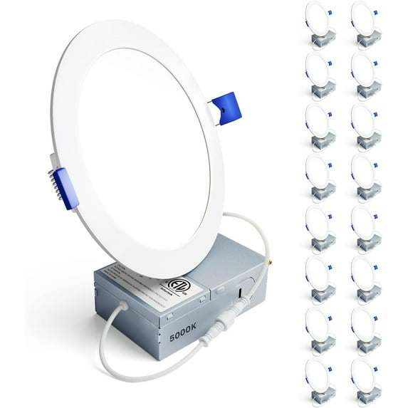 16 6 Inch Recessed Ceiling Light, Dimmable, 5000K Daylight, 1050LM 12W ...
