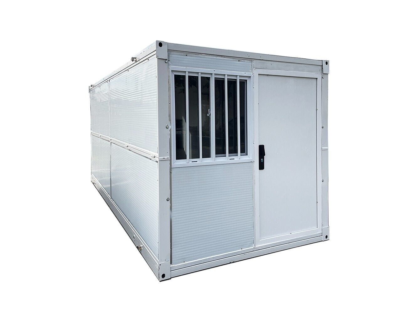16.6 ft. x 7 ft. x 7.4 ft. Foldable Metal Storage Shed with Lockable ...