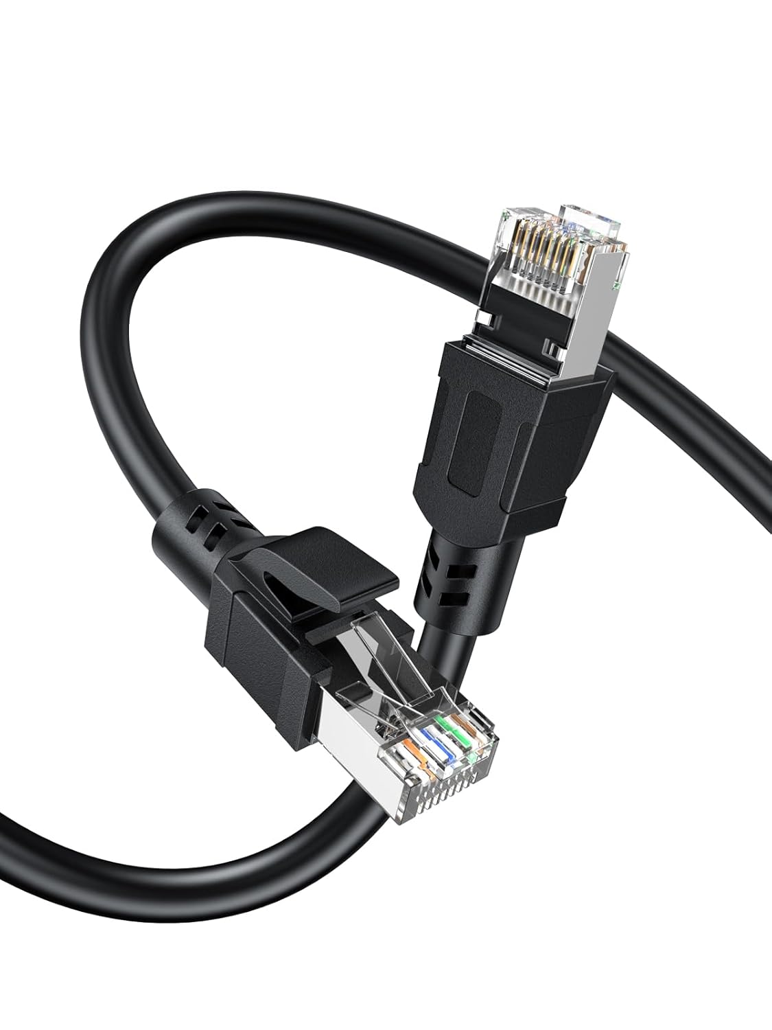 16.6FT/5M Cat8 Ethernet Cable, 40Gbps, 2000MHz, Black, Male-to-Male ...