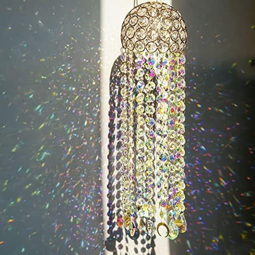 16.7" Chandelier Wind Chimes Crystal Suncatcher Window Hanging Sun ...