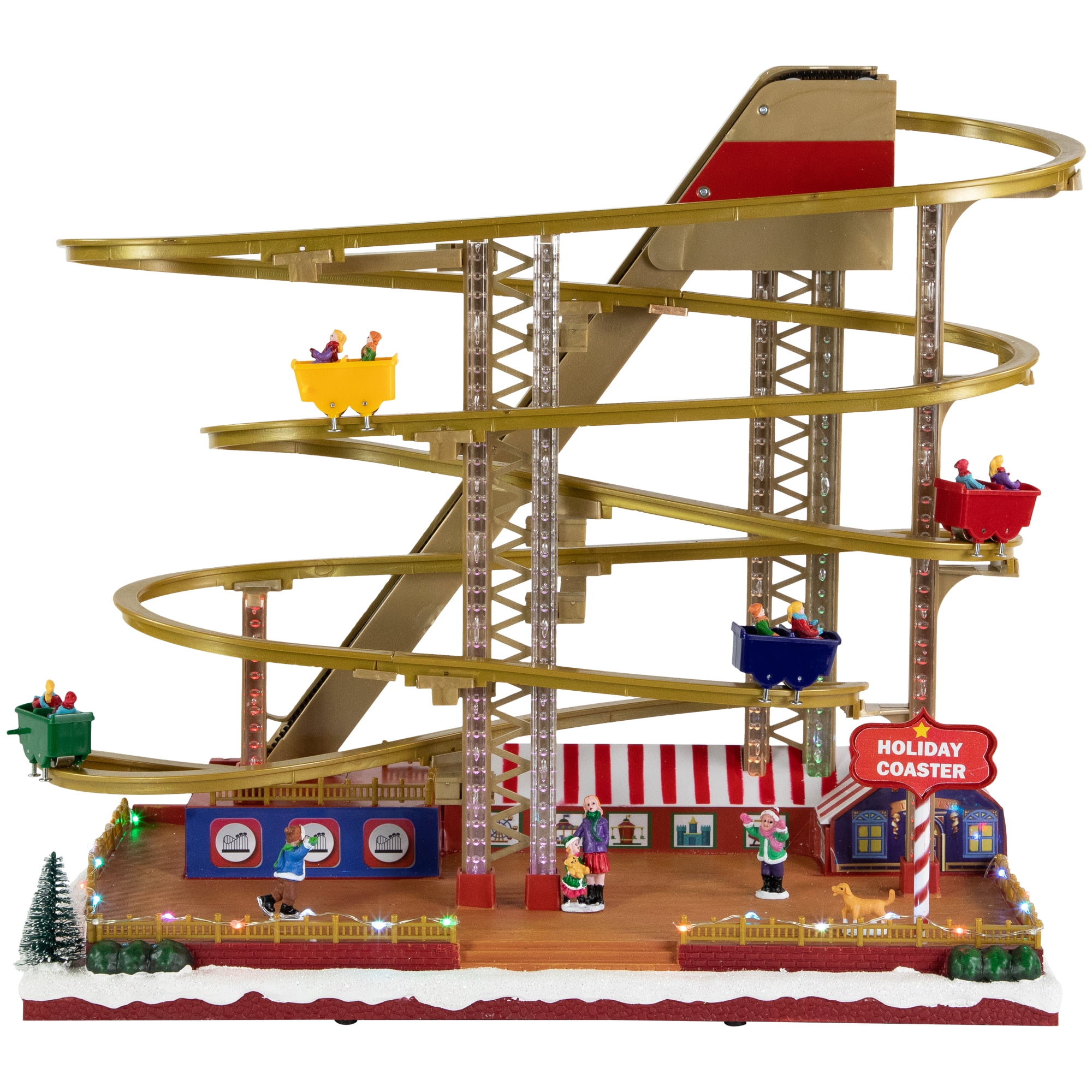 Northlight LED Lighted Animated and Musical Roller Coaster Christmas ...