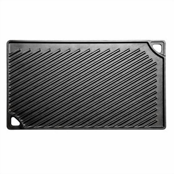 16.75" x 9.5" Cast Iron Reversible Griddle: Preseasoned, Even-Heating ...