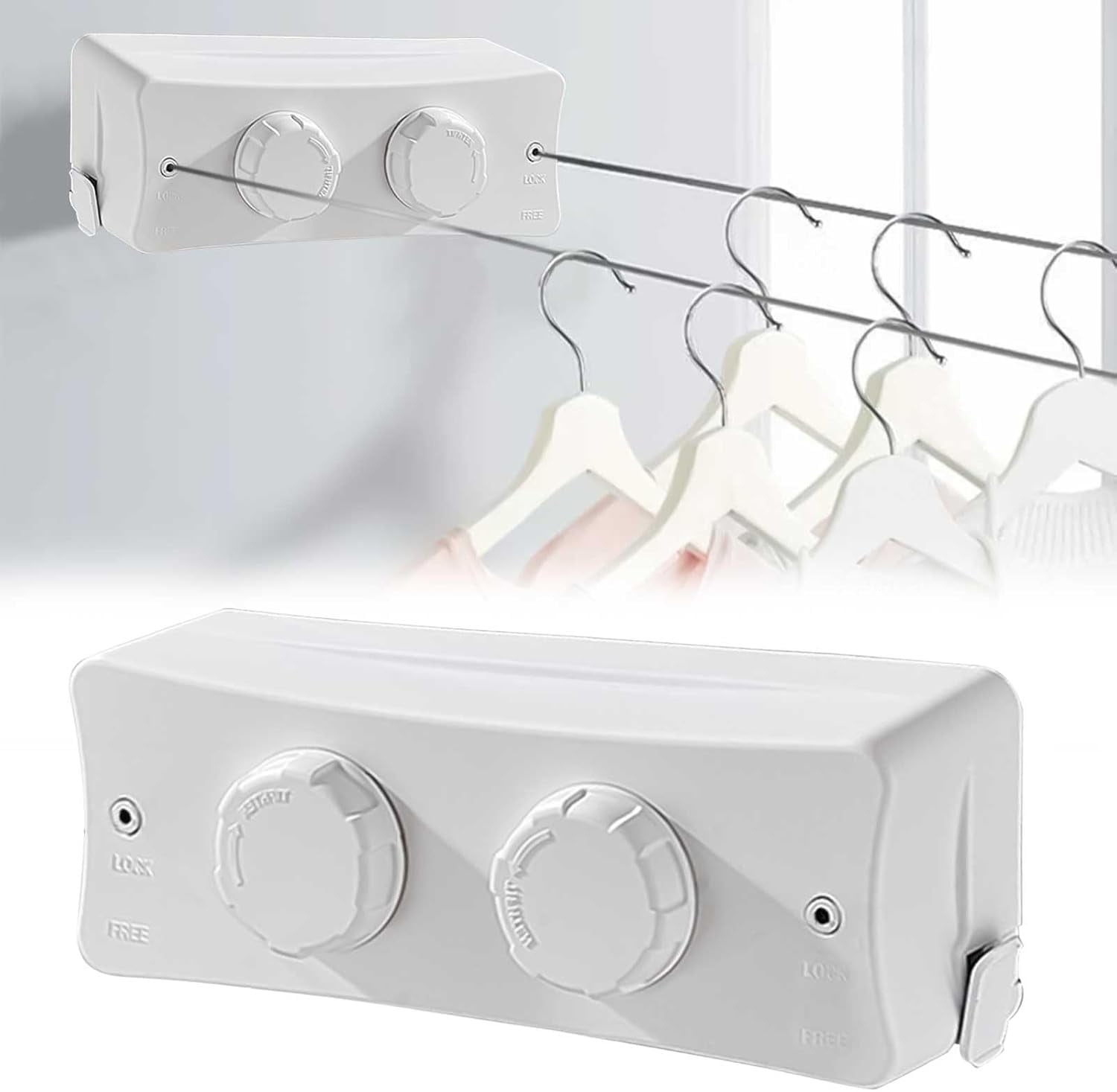 16.7Ft Double Rope Retractable Clothesline,Retractable washing line ...