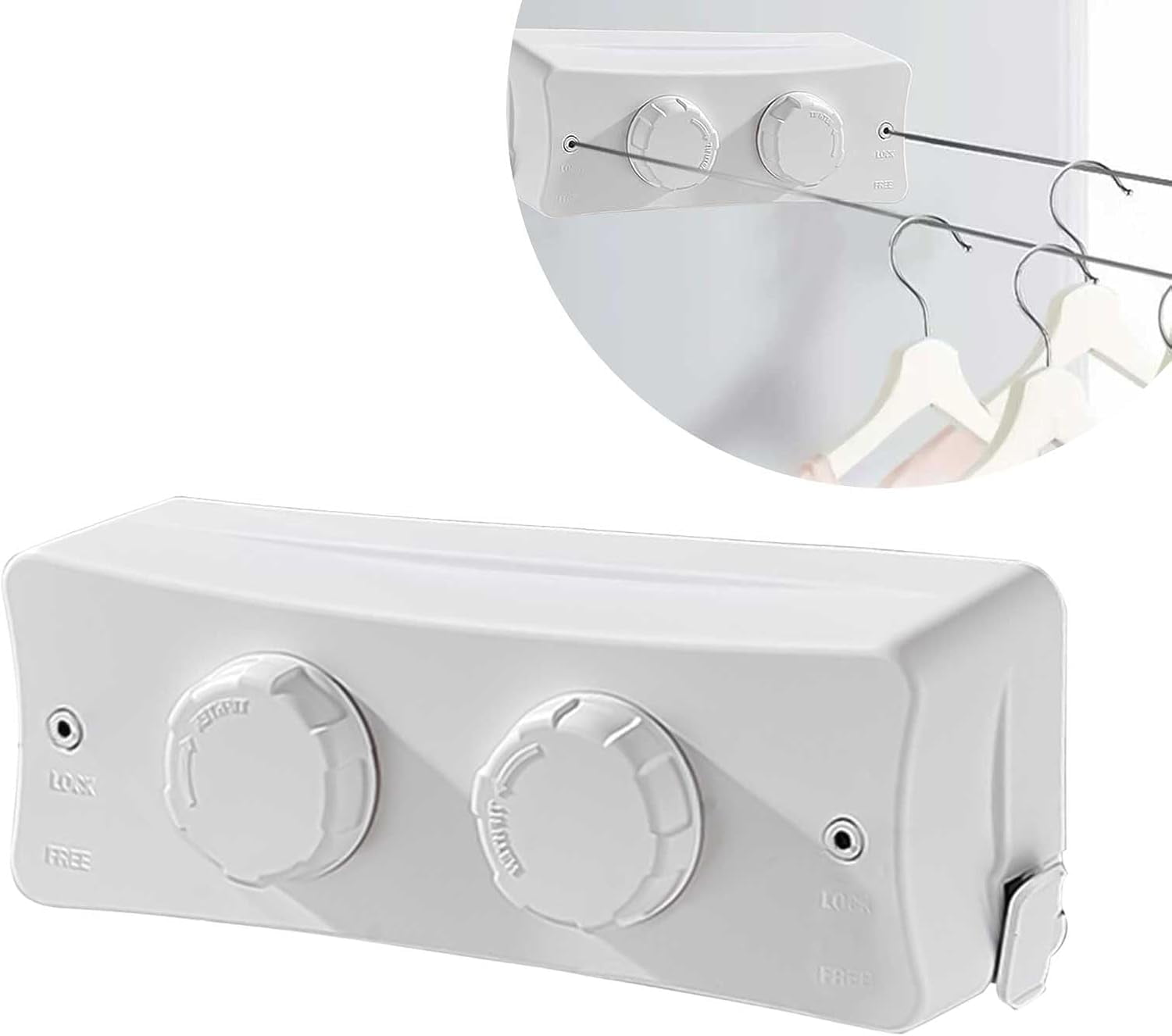 16.7Ft Washing Line Retractable, Wall Mounted Clothes Line Retractable ...