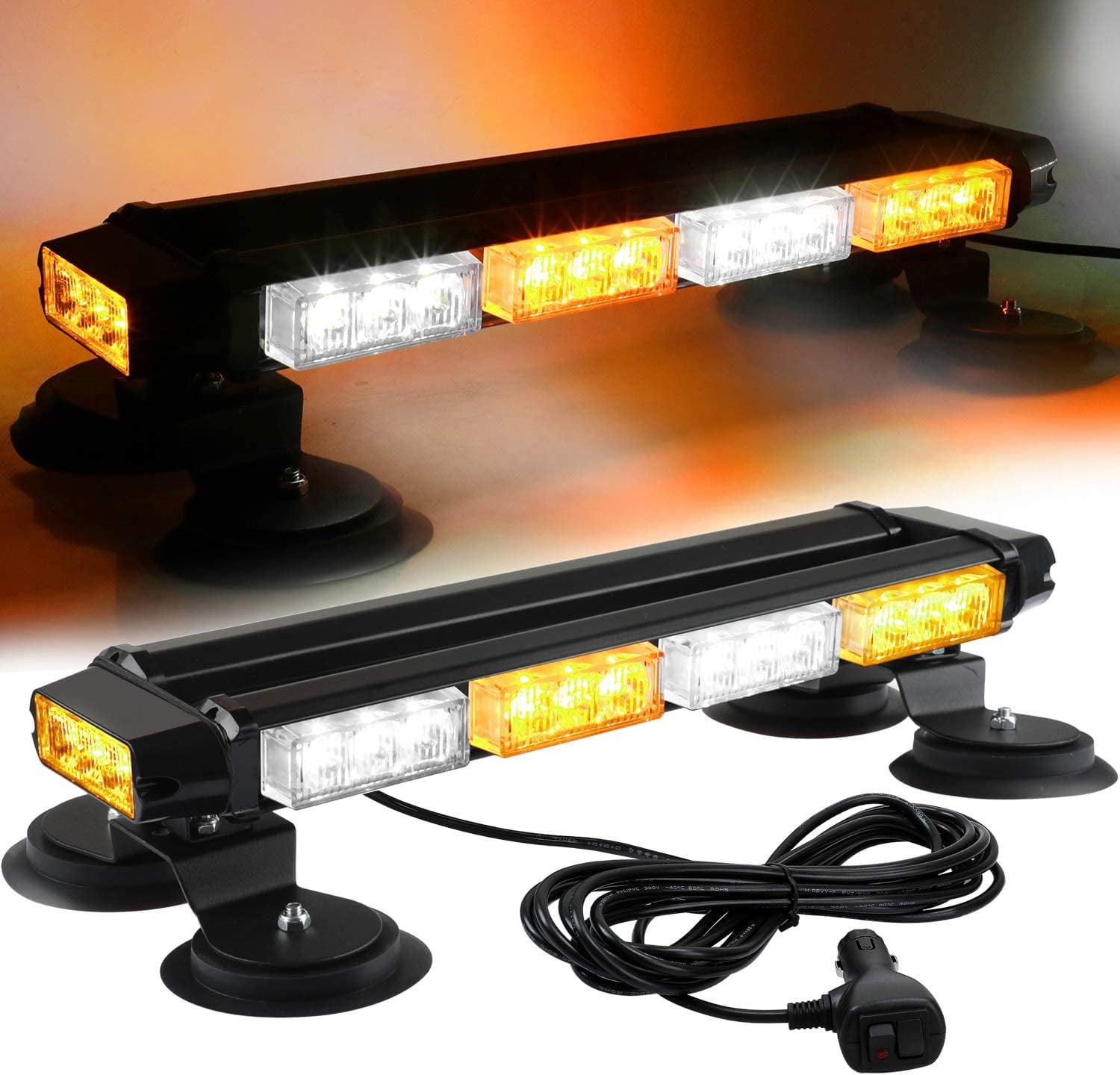 16.8 Inch LED Strobe Flashing Light Bar, 26 Flashing Modes High ...