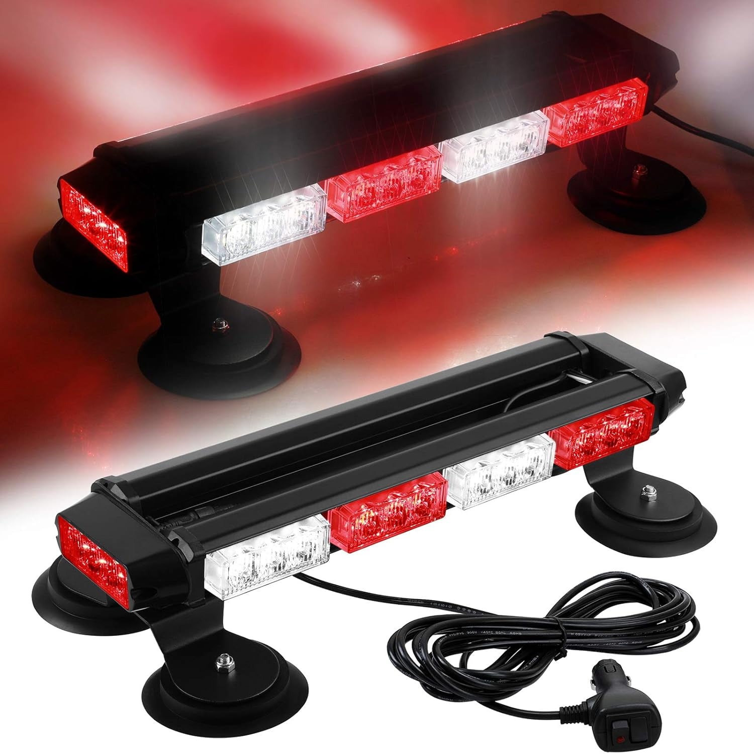 16.8 Inch LED Strobe Flashing Light Bar, 26 Flashing Modes High ...