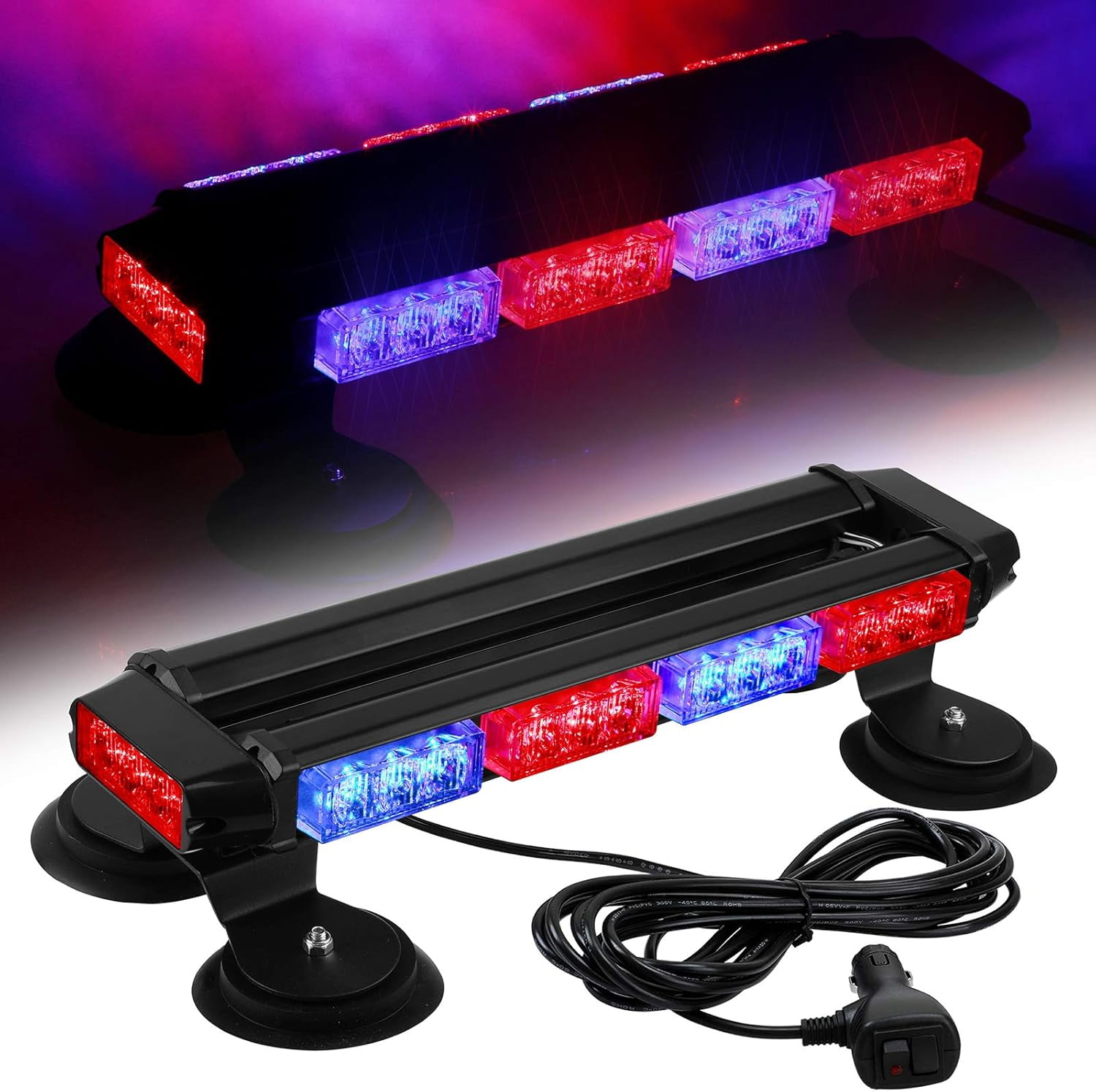 16.8 Inch LED Strobe Flashing Light Bar, 26 Flashing Modes High ...