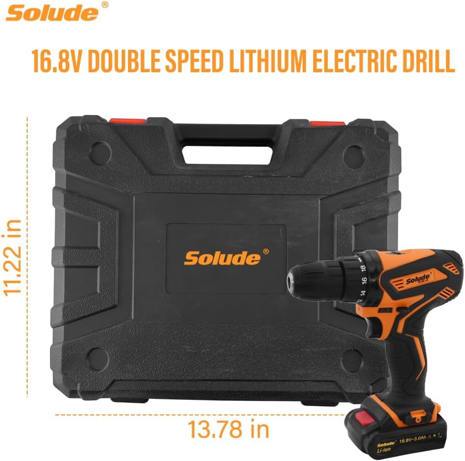 16.8V Max Cordless Drill Driver Kit,Electric Power Drill Set with 2 ...