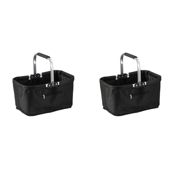 16.9*10.8*8.6 Inch Oxford Cloth Picnic Basket Collapsible Shopping ...