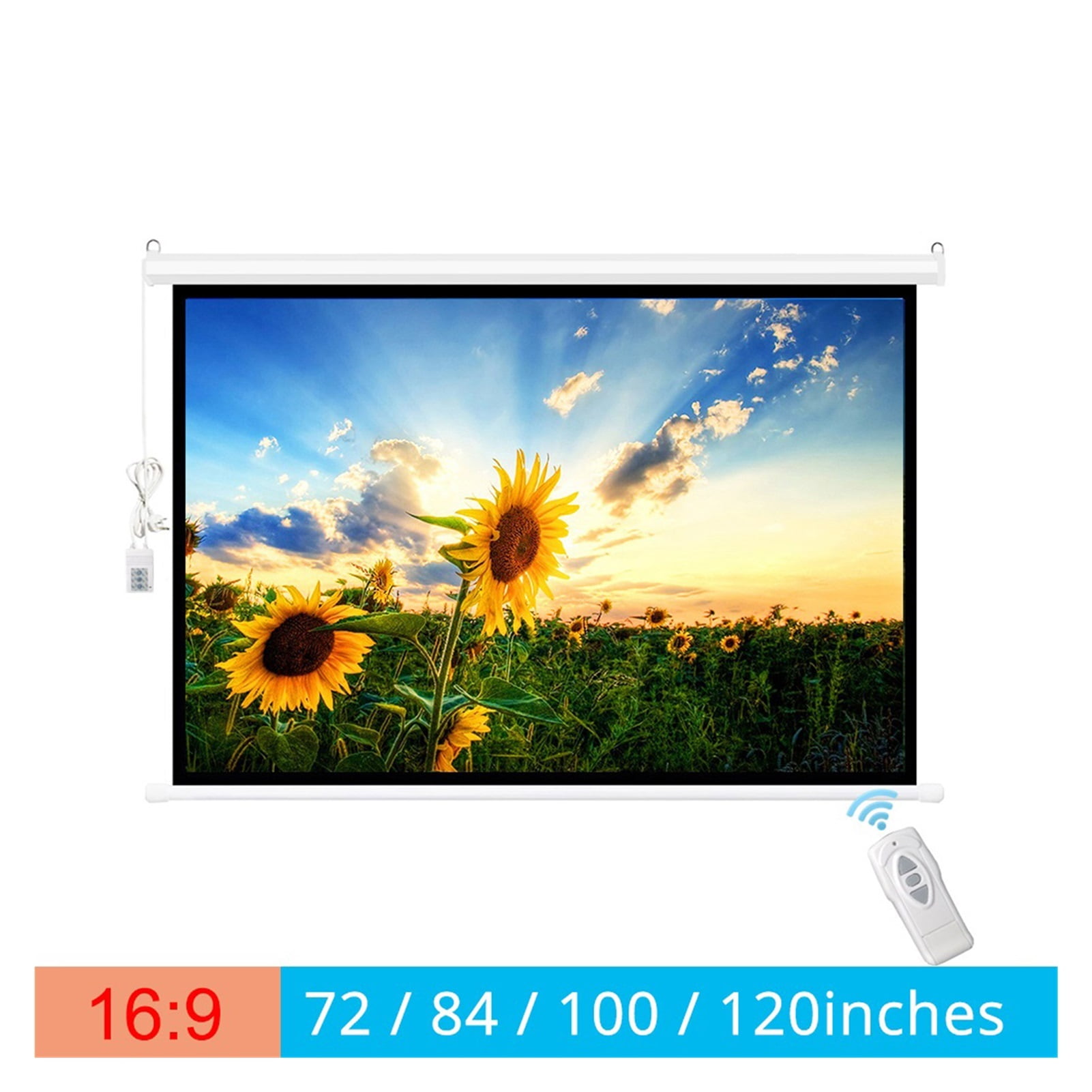 16:9 72/84/100/120inches Electric Screen For Projector Curtains ...