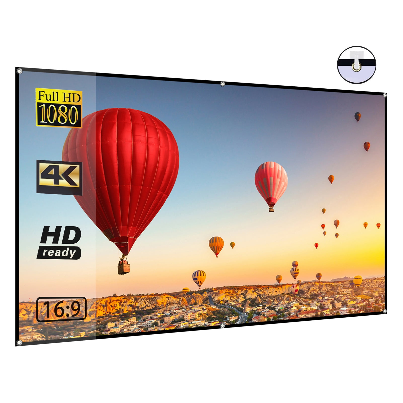16:9 72-inch Portable HD Projector Screen 16:9 Projection Screen ...