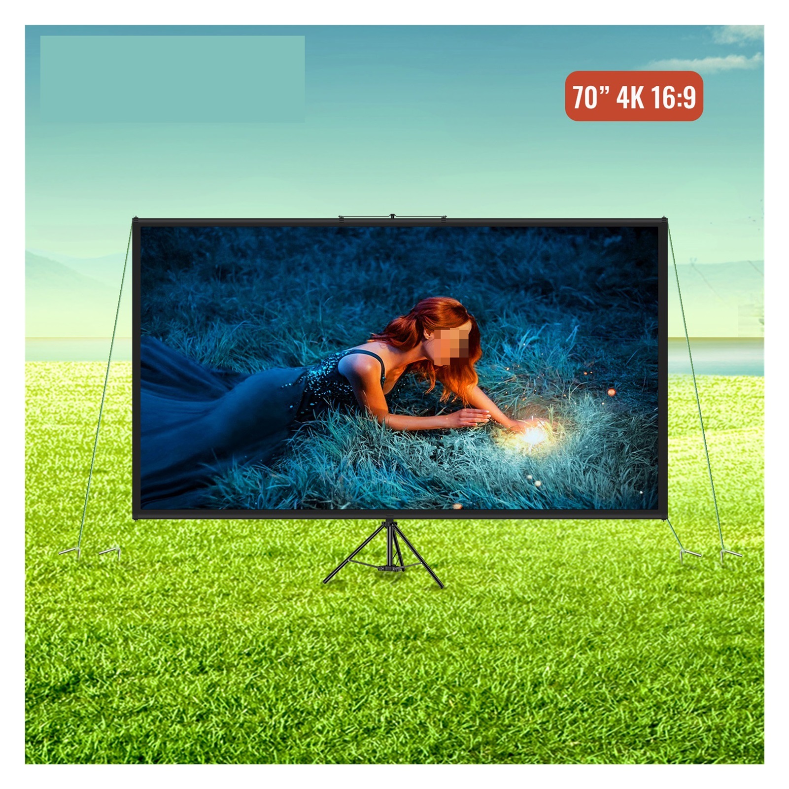 16:9 HD 4K 160-Degree Angle Projector Screen With Stand For Home ...