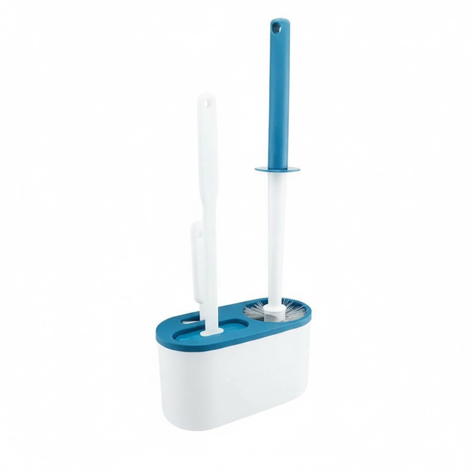 16.9 Inch Silicone Toilet Brush with Wall-mounted Holder Space-saving ...