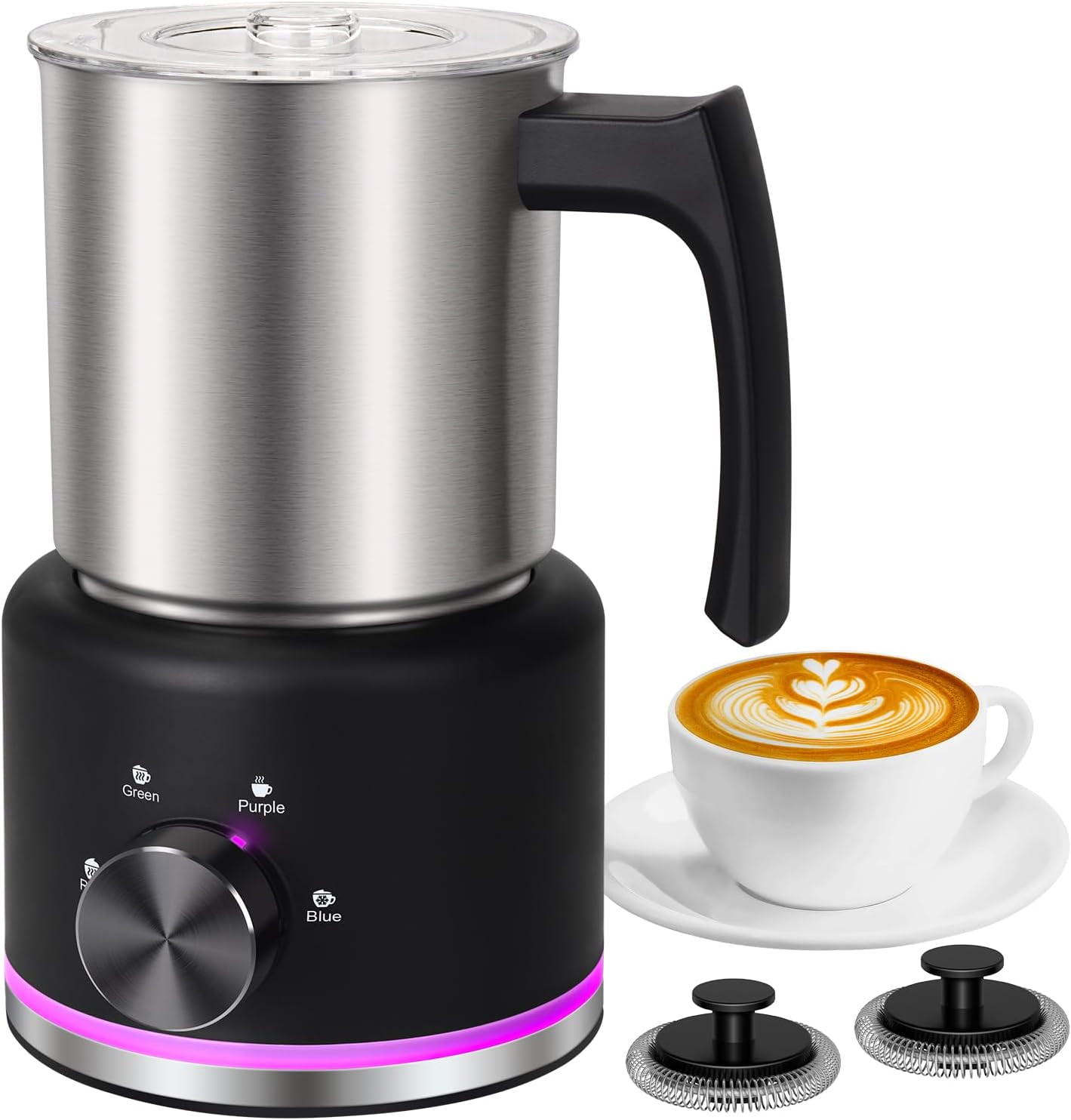 16.9 OZ Milk Frother and Steamer 4 in 1 Electric Milk Frother ...