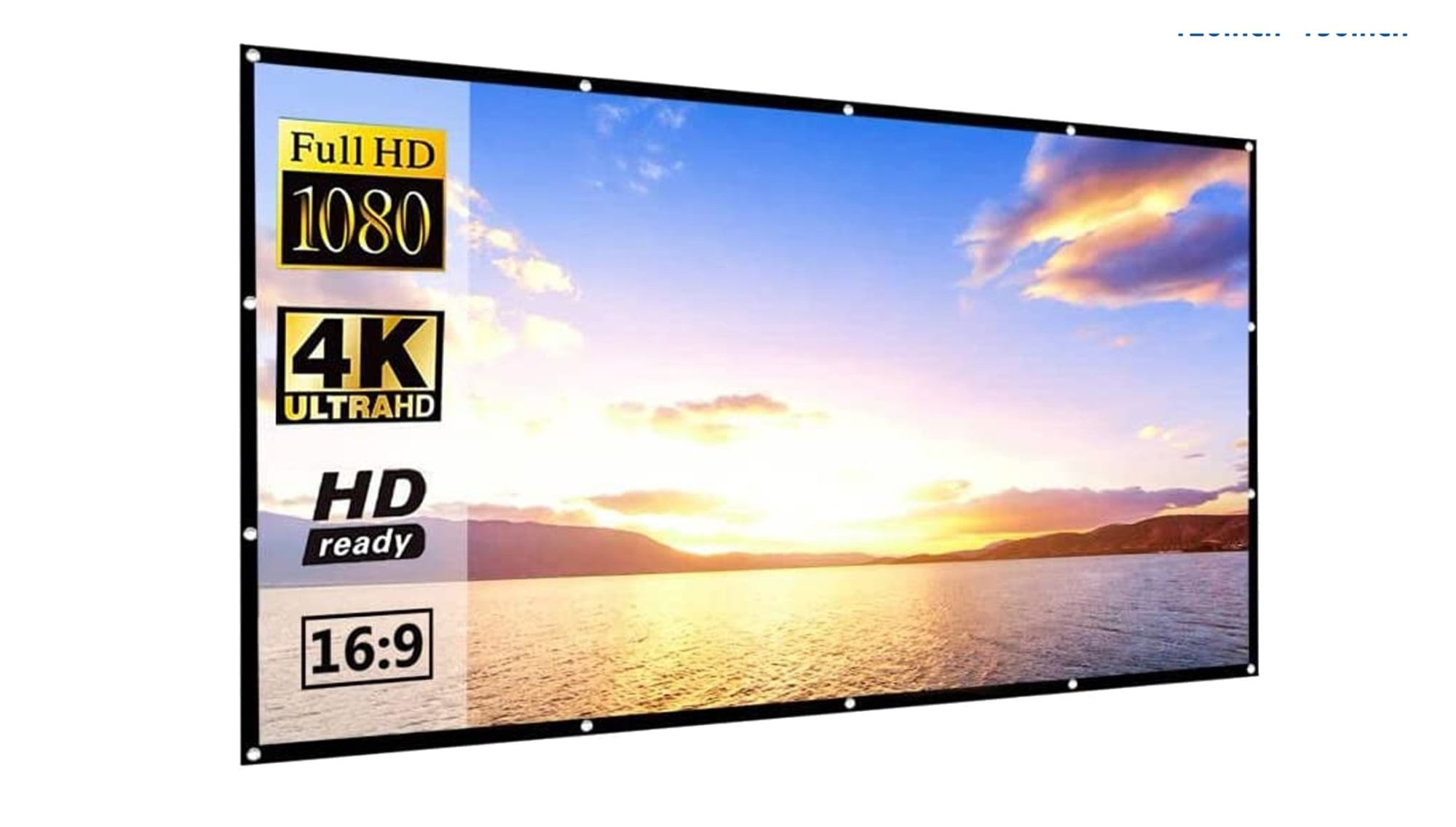 16:9 Portable Black Border With Holes Metal Projector Screen Curtain 80 ...