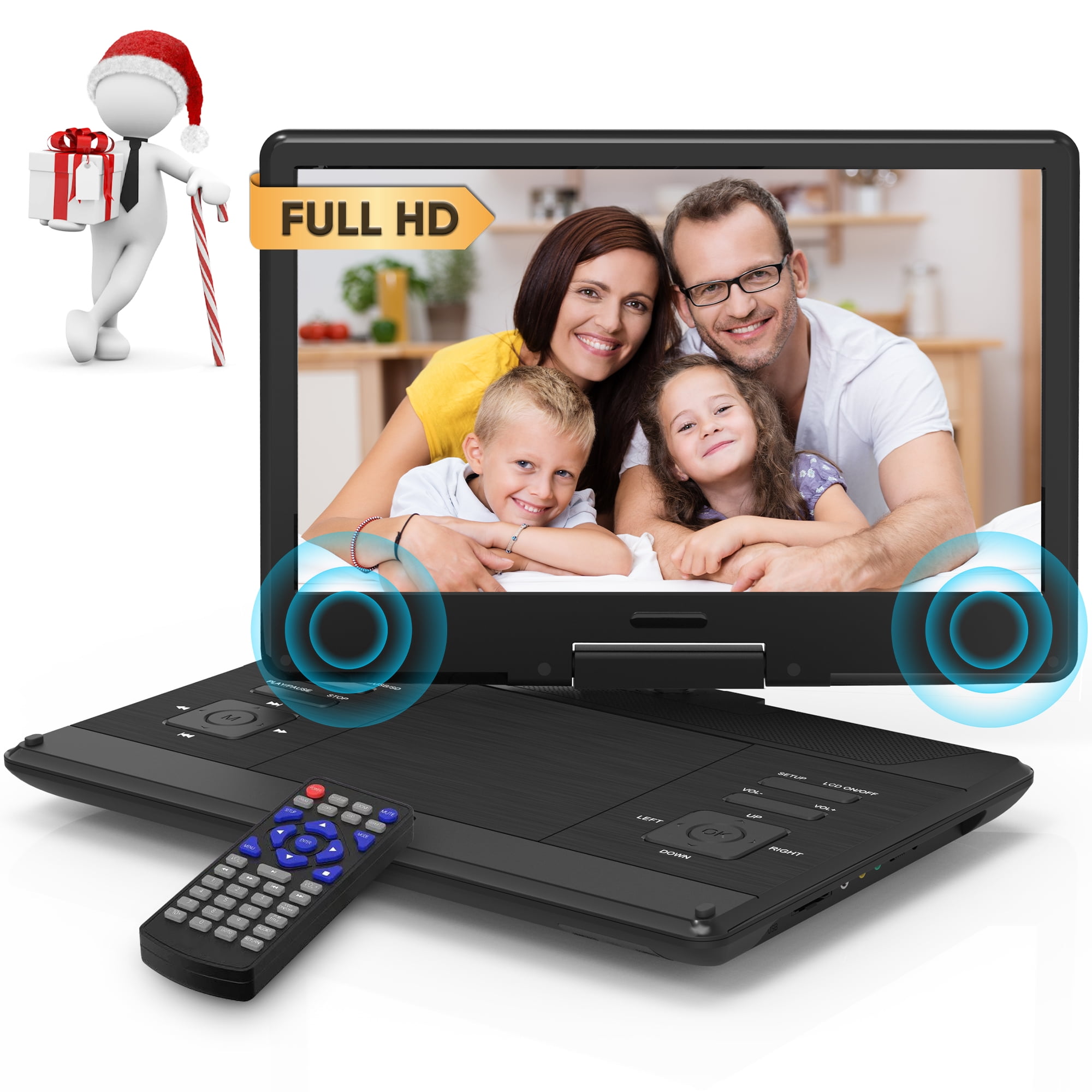 16.9'' Portable DVD Player for Kids and Car, 14'' Swivel HD Screen with ...