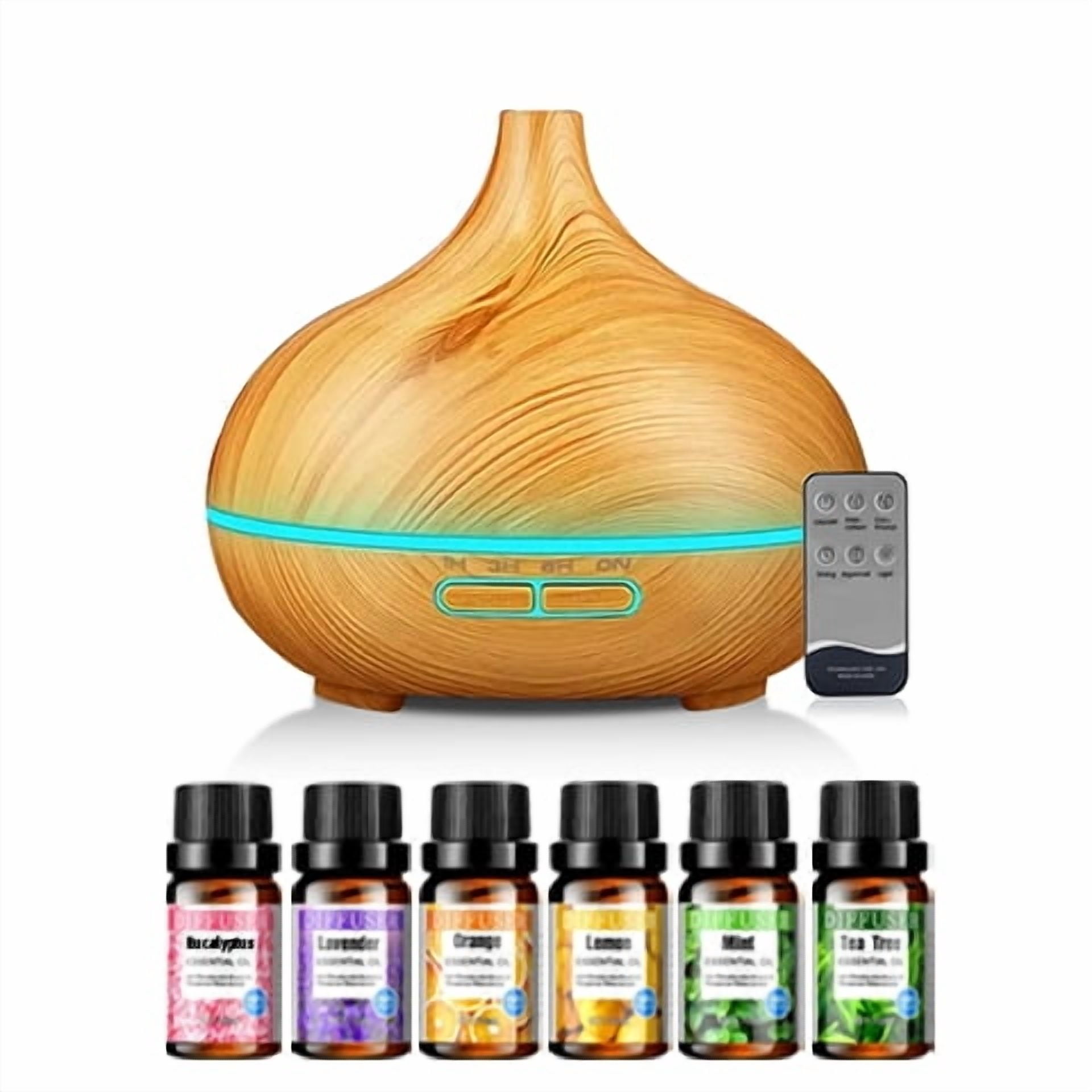 16oz Ultrasonic Aroma Diffuser & Humidifier with 6 Essential Oils for ...