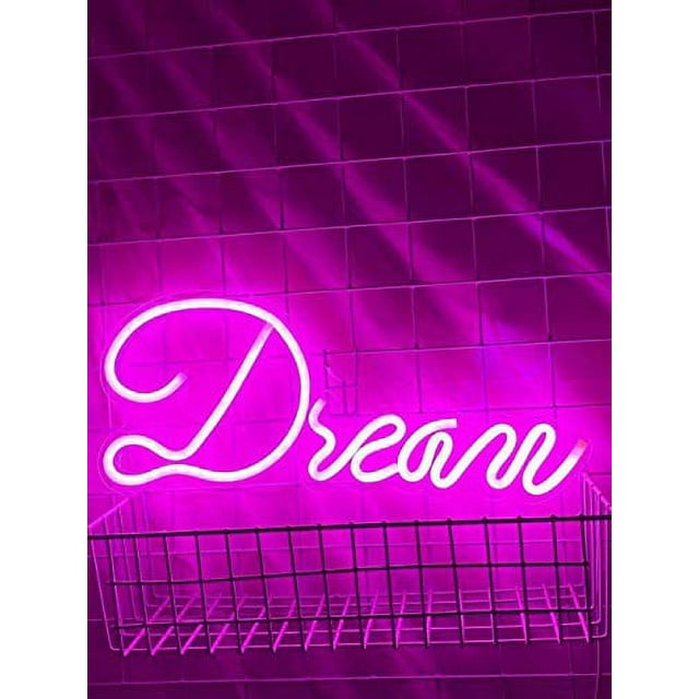 16.93"x7.48" Dream pink Neon Light Sign LED Night Lights USB Operated ...