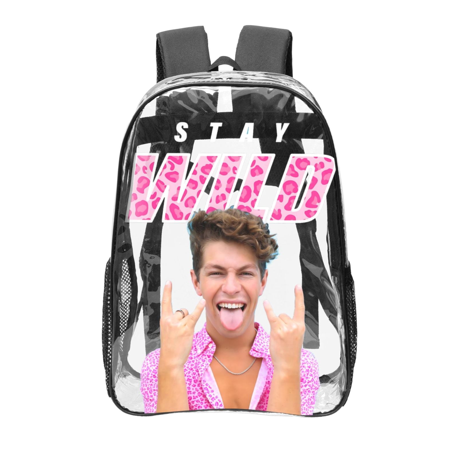 16.9In Ben Aze1 Art Stay Leopard Wild (12) Clear Backpack Heavy Duty ...