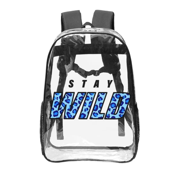 16.9In Ben Aze1 Art Stay Leopard Wild (2) Clear Backpack Heavy Duty ...
