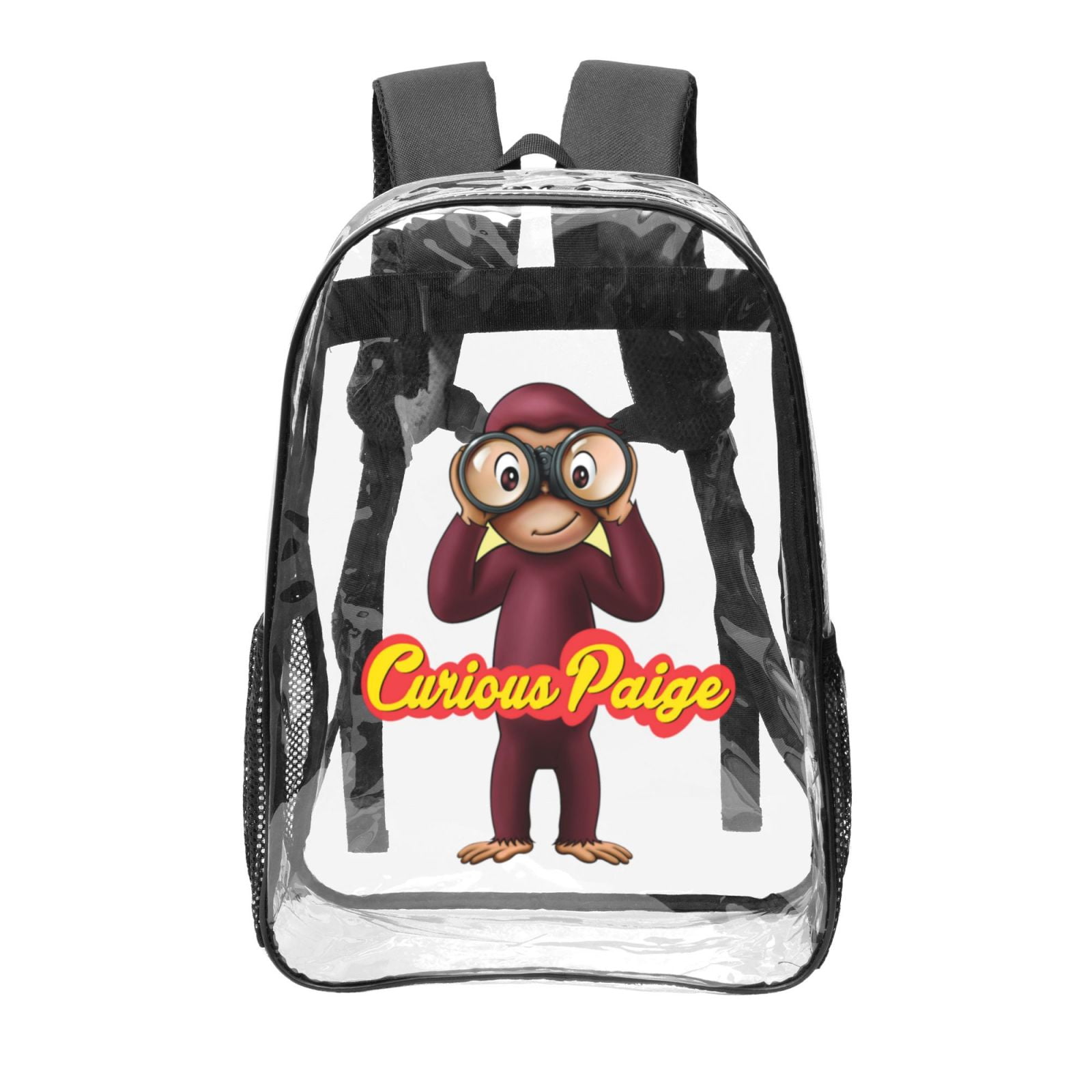 16.9In Curi-ous Geor-ge Clear Backpack Heavy Duty Large Capacity PVC ...
