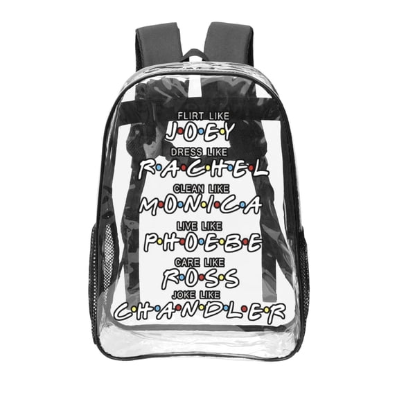 16.9In Friend TV Show (5) Clear Backpack Heavy Duty Large Capacity PVC ...