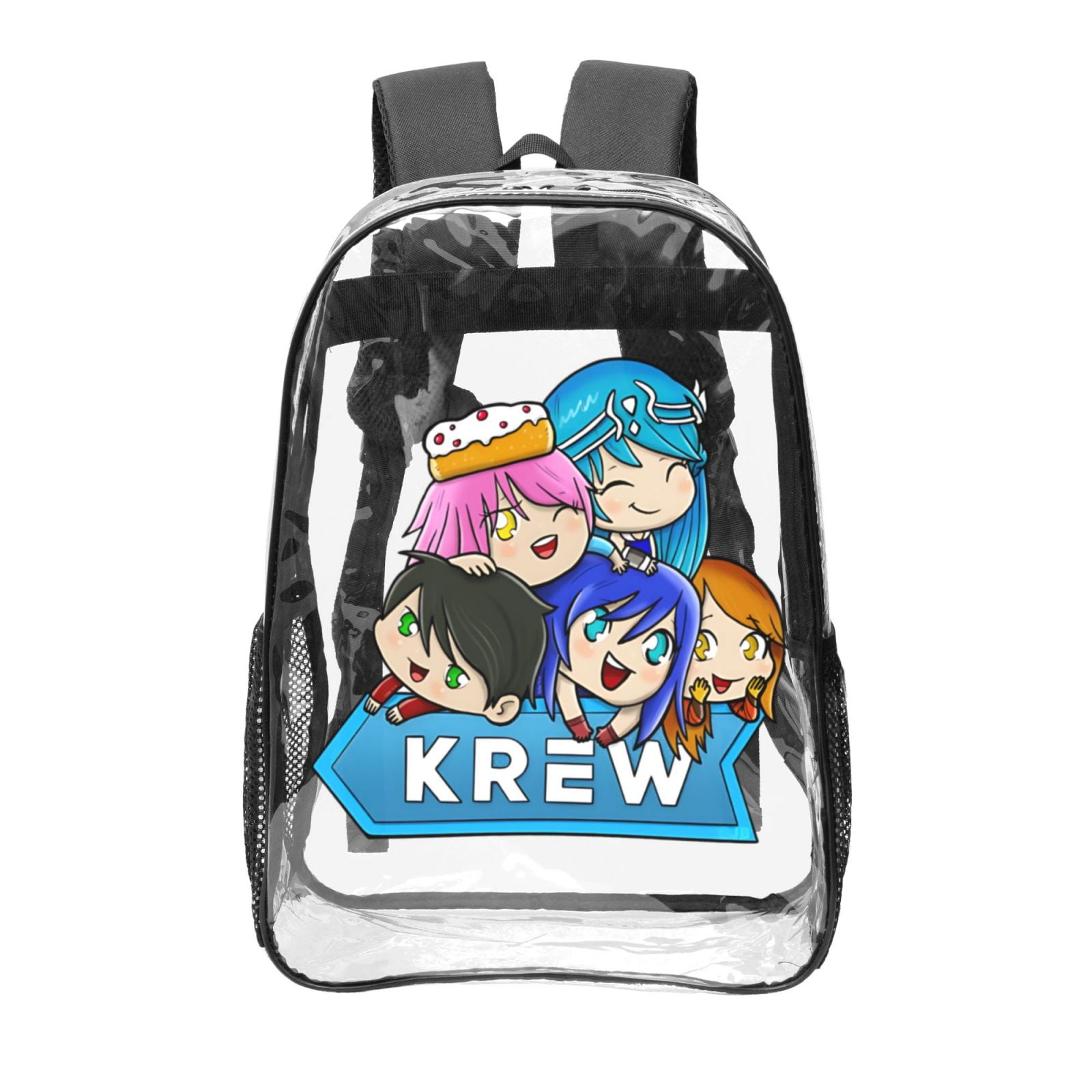 16.9In ItsFunneh Krew Clear Backpack See Through Transparent Backpack ...