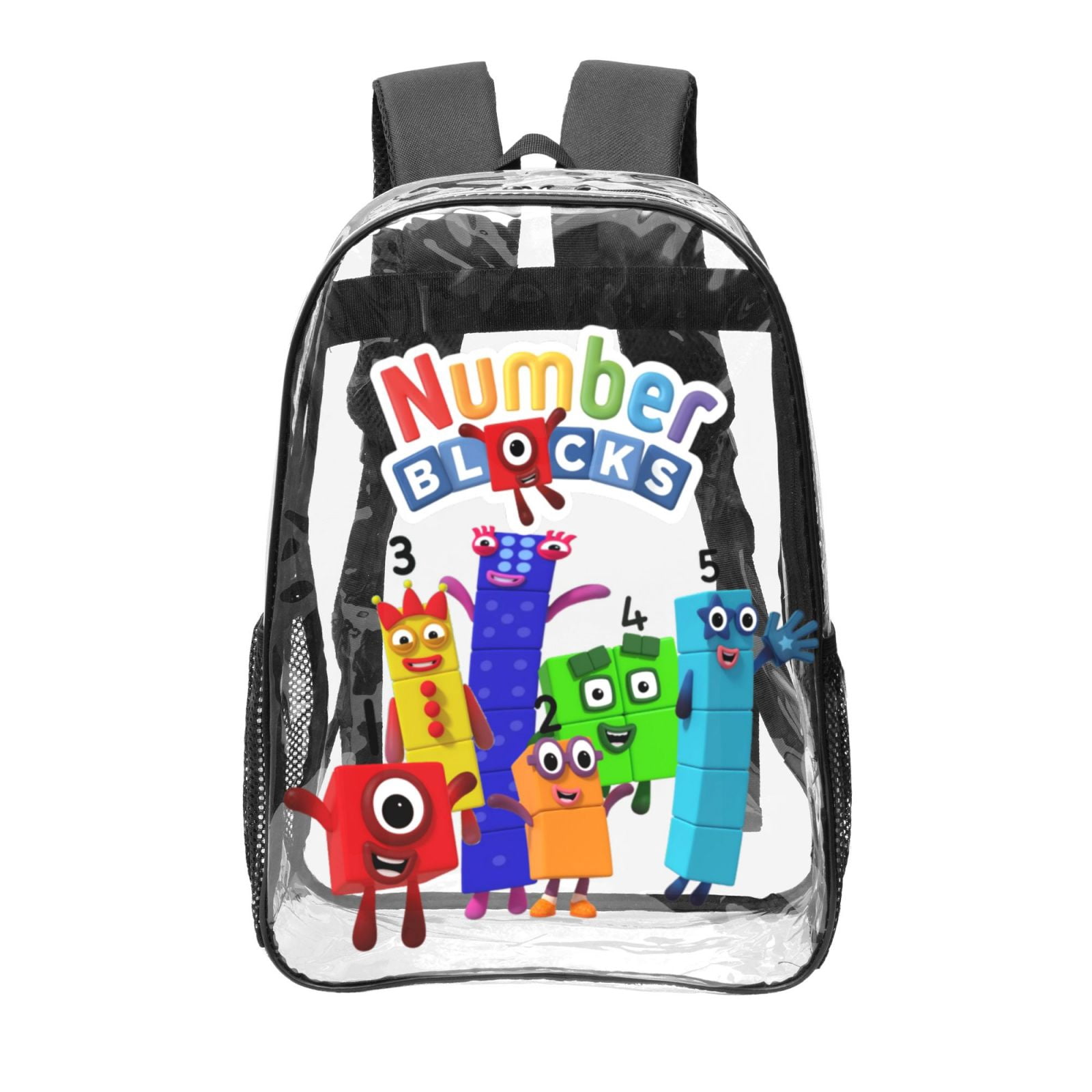 16.9In Number Cartoon Show Block (3) Clear Backpack Heavy Duty Large ...