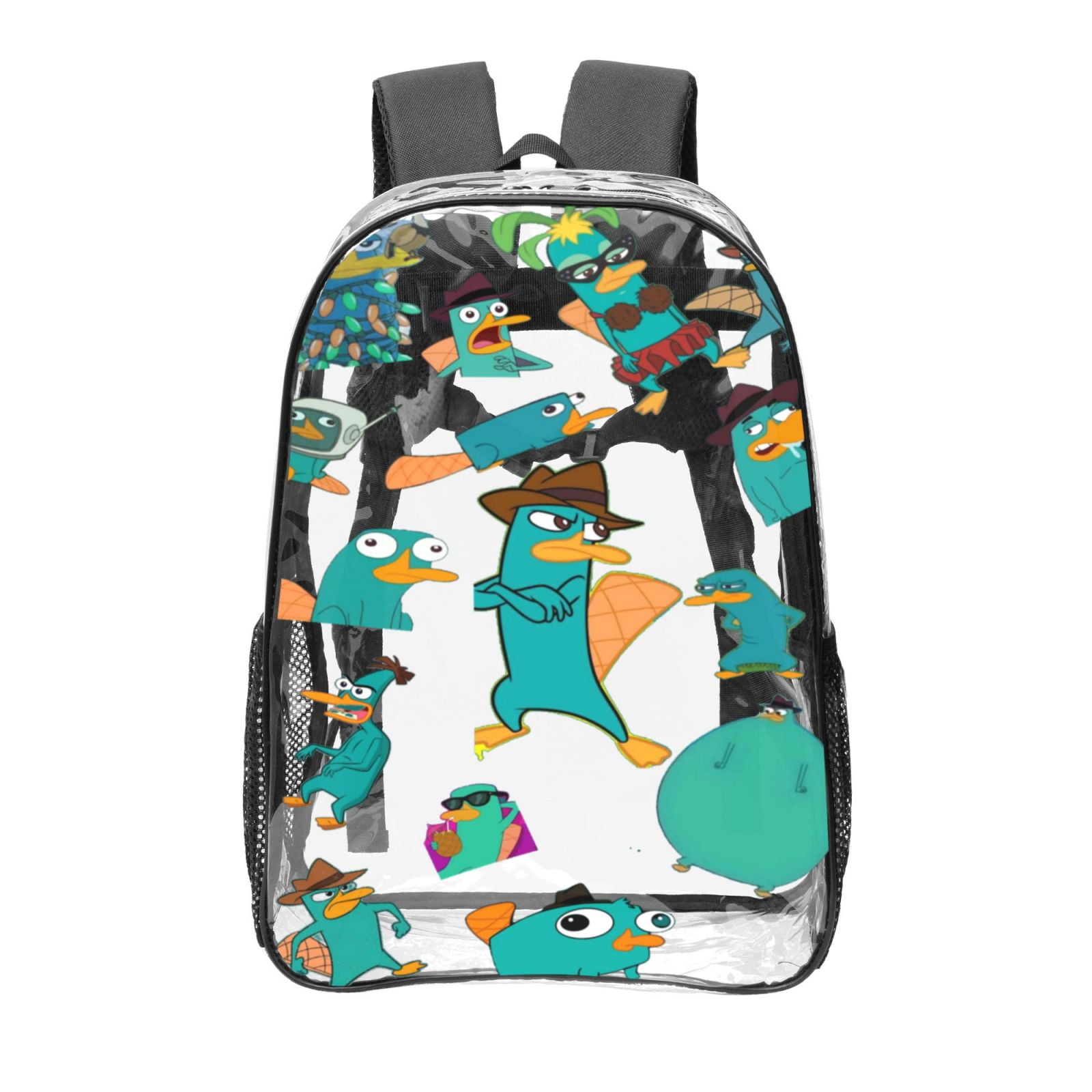 16.9In Phineas And Ferb Clear Backpack See Through Transparent Backpack ...