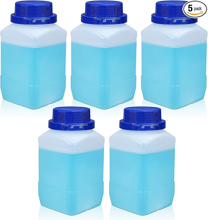 16.9oz Plastic Lab Chemical Reagent Bottles, Square Sample Storage ...