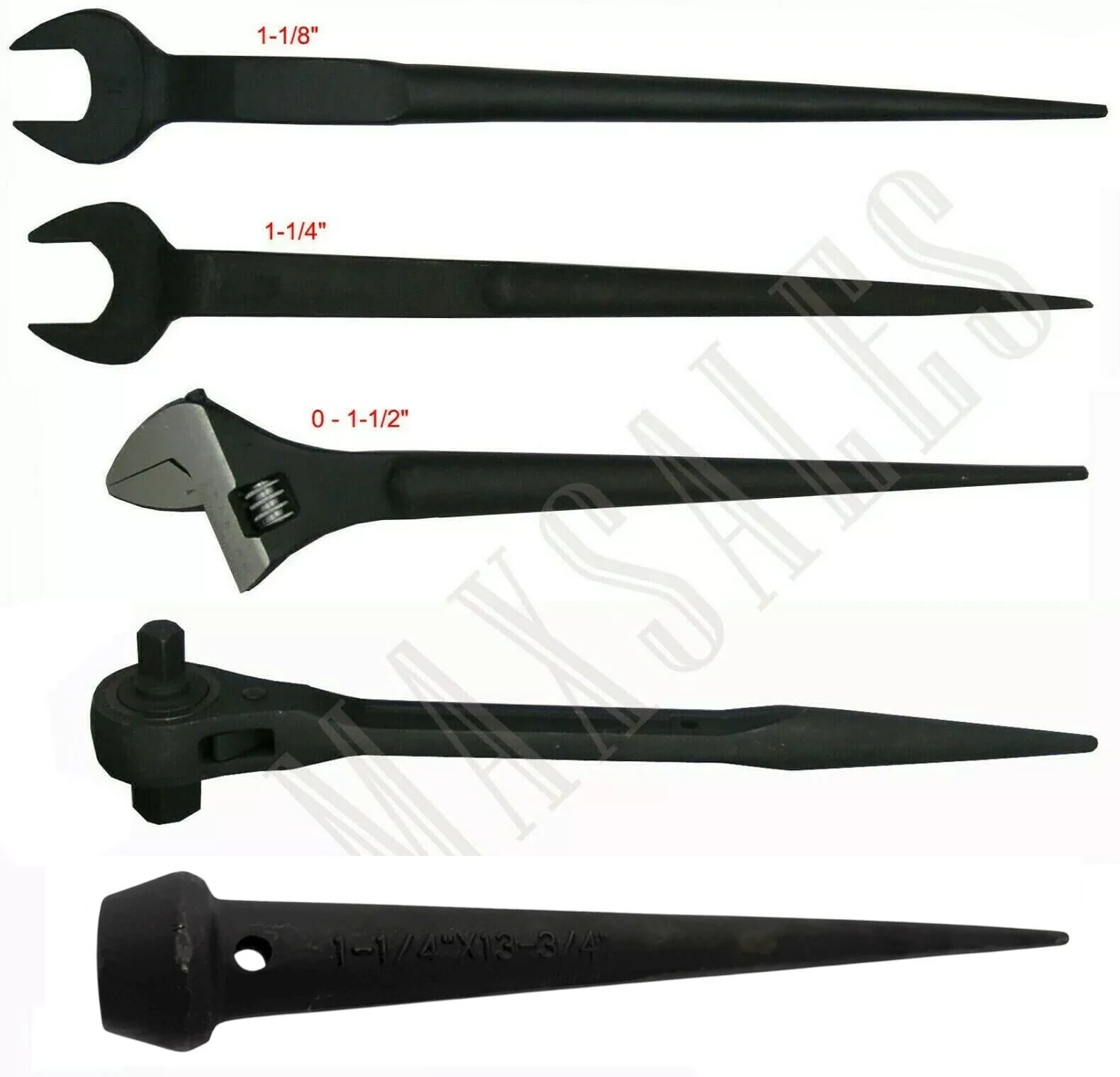 16" ADJUSTABLE SPUD WRENCH & DUAL RATCHET SPUD & 2-PC IRON WORKER & 10 ...