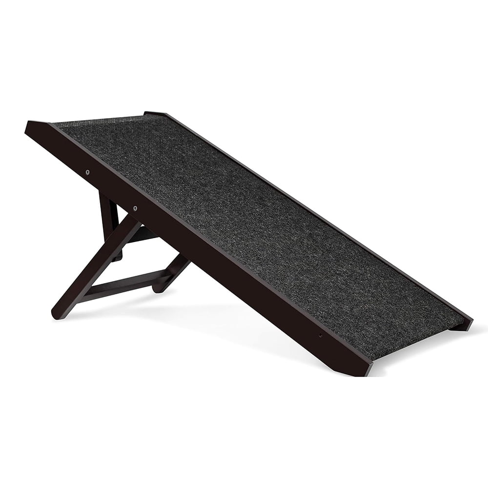 16"Adjustable Dog Ramp, Decorative Wooden Folding Doggie Ramps, Paw ...