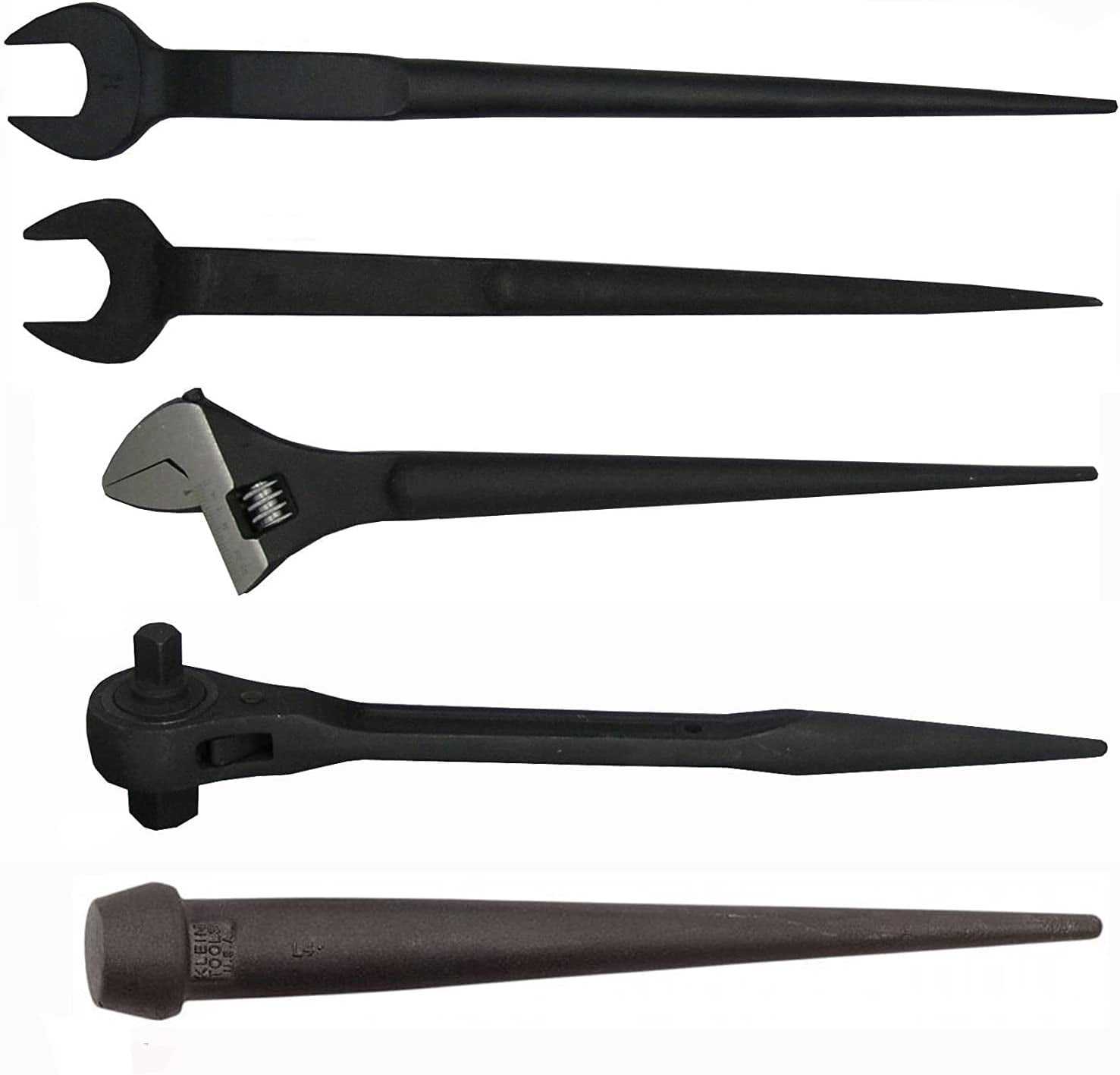 16" Adjustable Spud Wrench & Dual Ratchet Spud & 2-pc Iron Worker & 10 ...