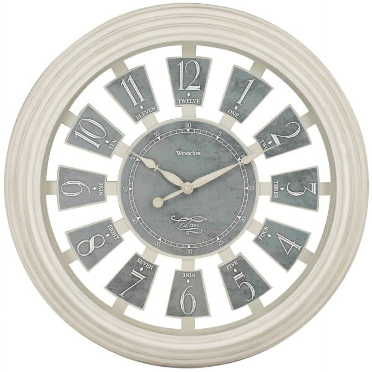 16" Antique white Round Open Design Wall Clock by Westclox, 16 In. Diam ...