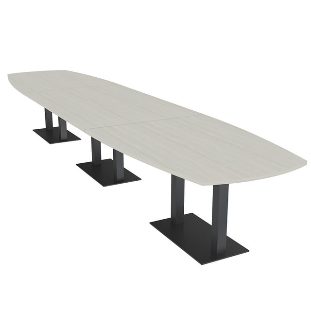 16' Arc Boat Modular Conference Table Black Bases Power And Data ...